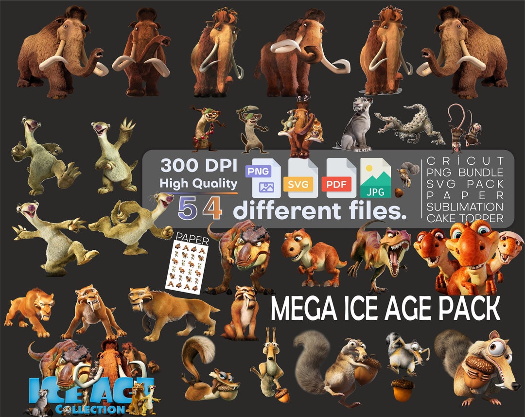 Ice Age SVG Ice Age PNG PNG Pack Sticker Clipart Instant - Etsy