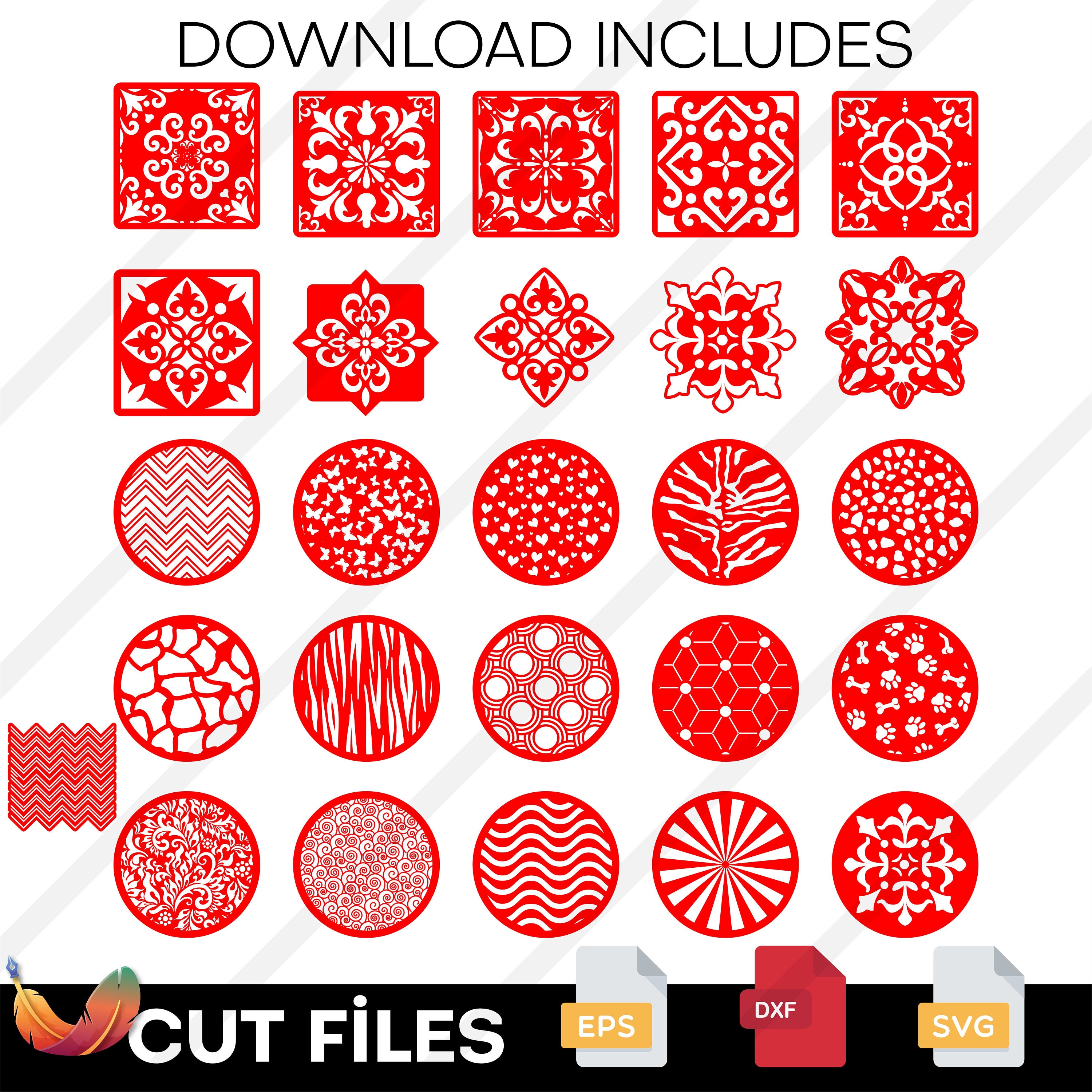 Coaster Svg Bundle DXF EPS, Drink Coaster Svg, Coffee Coaster Svg, Tea ...