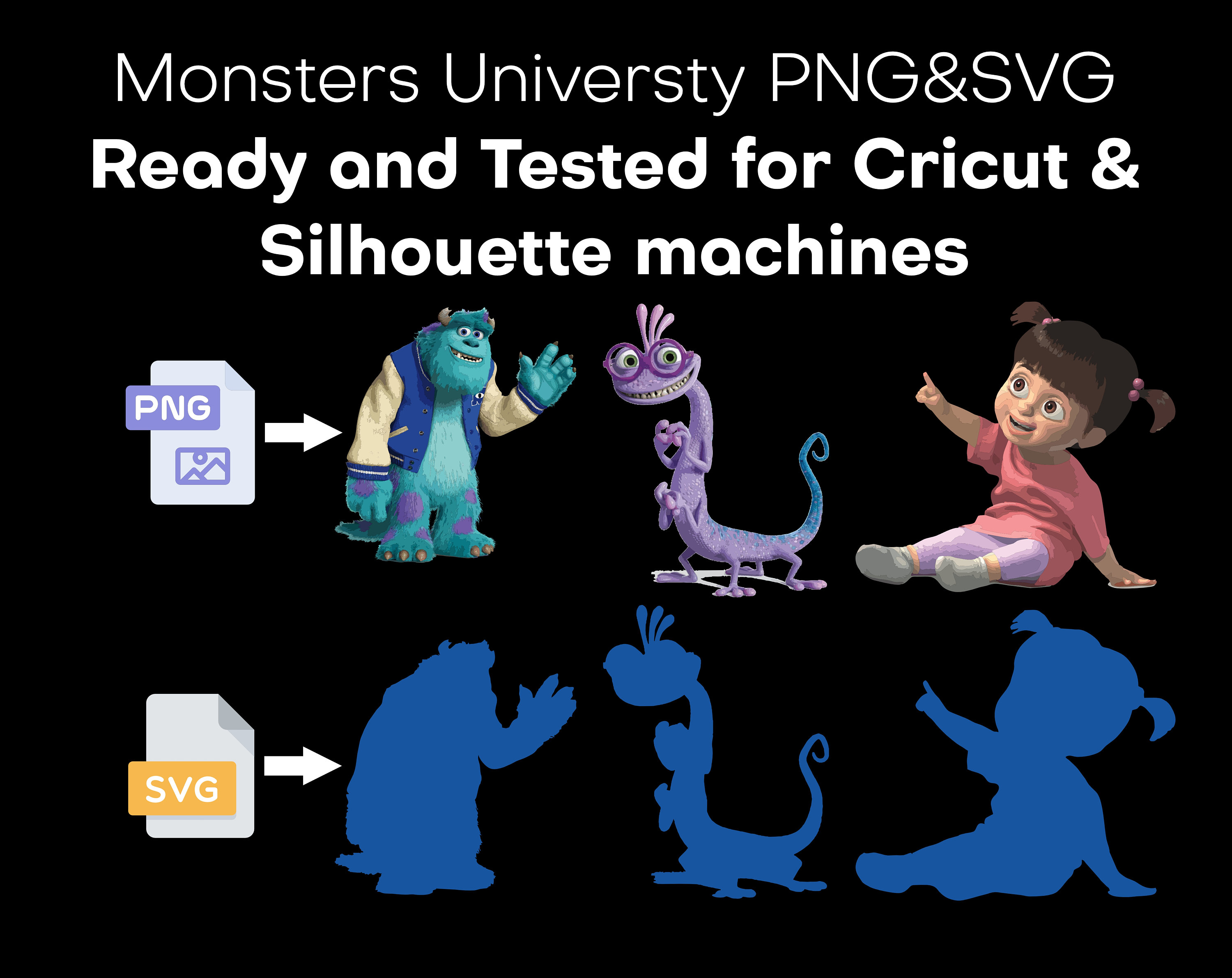 Monster University SVG, Monster University PNG, Monsters, Sticker ...