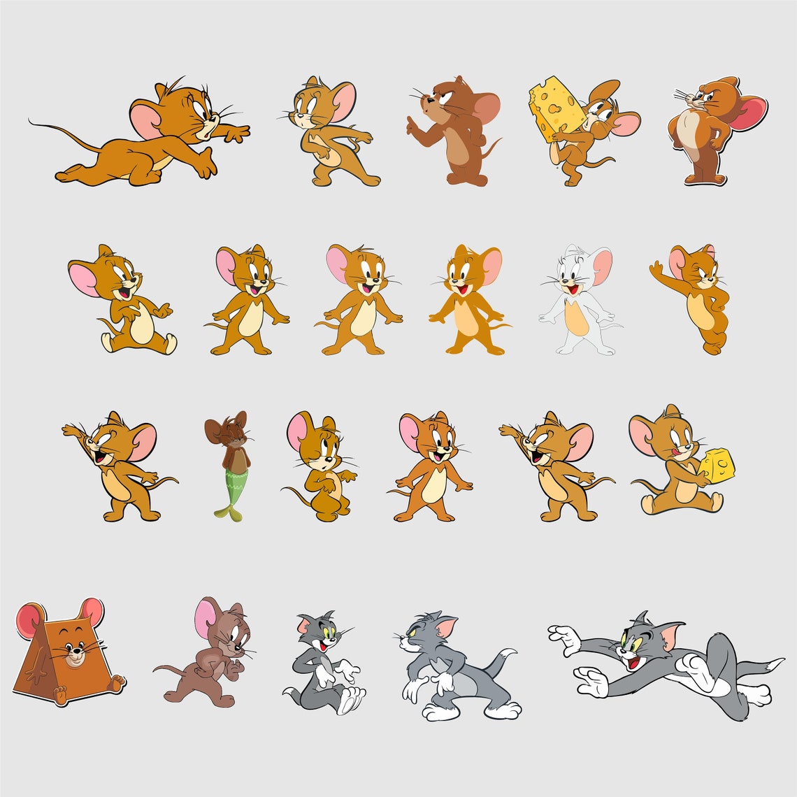Tom and Jerry PNG Bundle | PNG Pack | Tom and Jerry Sticker | Instant ...