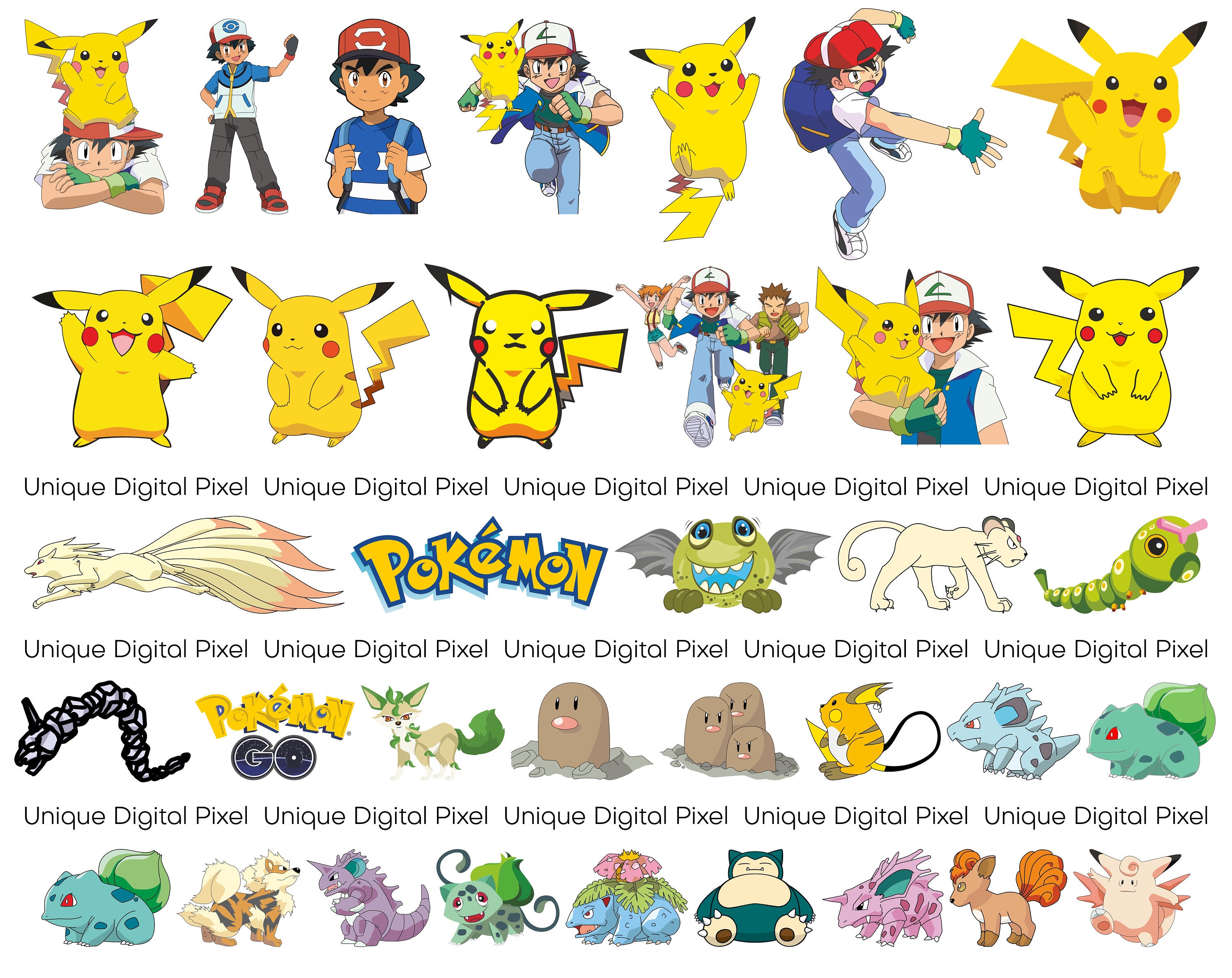 Pokemon SVG, Pokemon PNG, PNG Pack, Sticker, Clipart, Instant Download ...
