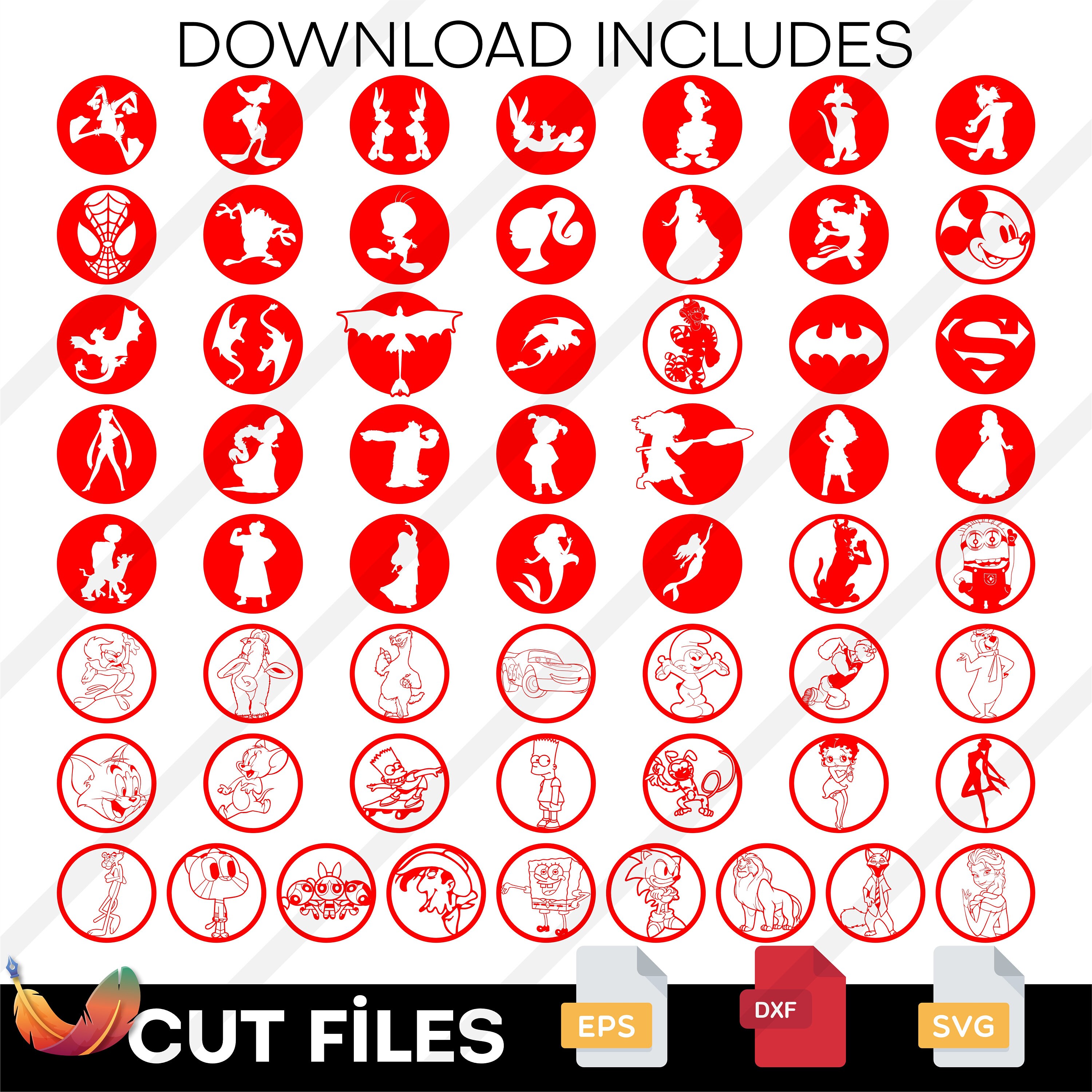 Cartoon Coaster Svg Bundle DXF EPS, Drink Coaster Svg, Coffee Coaster ...