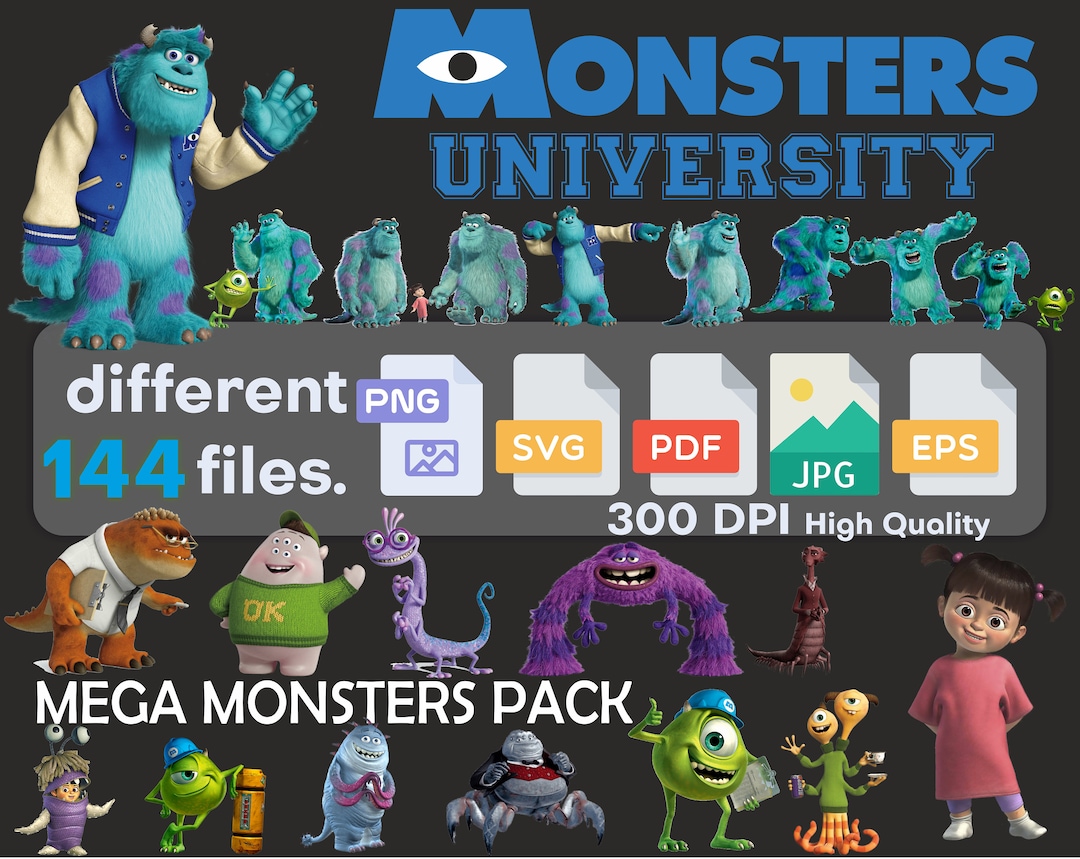 Monster University SVG, Monster University PNG, Monsters, Sticker ...