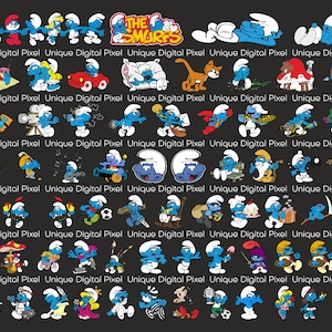 Smurfs SVG, Smurfs PNG, PNG Pack, Sticker, Clipart, Instant Download ...