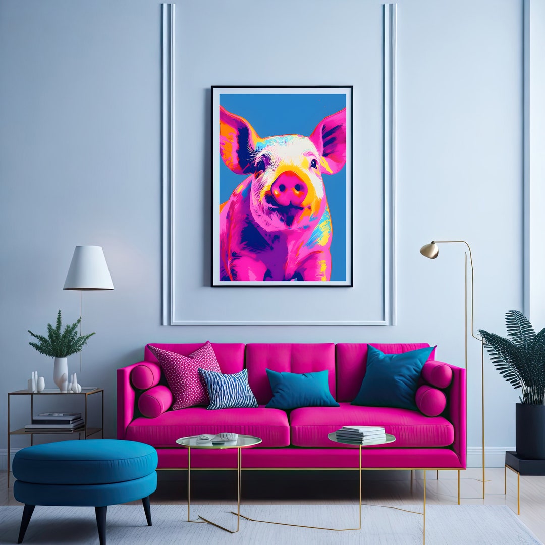 Cute Pig Art -colorful Pig Painting - Piggy Painting With a Splash of ...