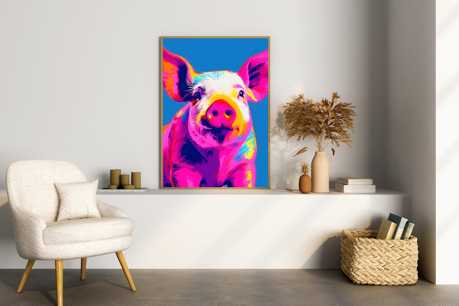Cute Pig Art -colorful Pig Painting - Piggy Painting With a Splash of ...