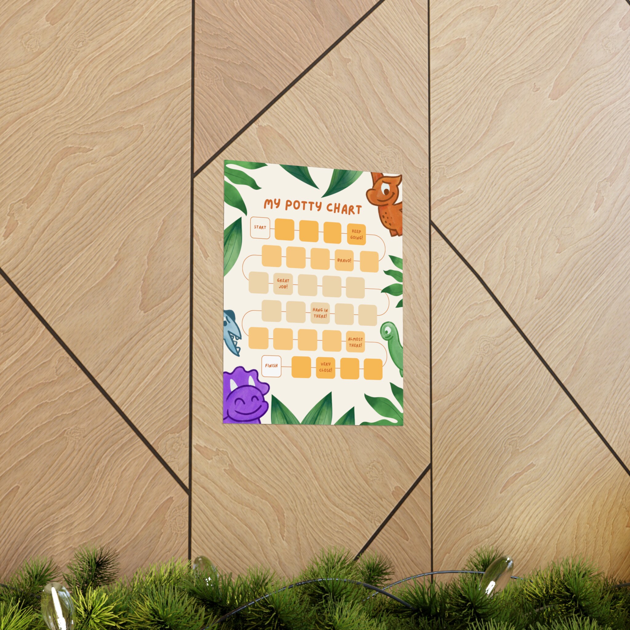 Dino Potty Chart Potty Training Poster 10 X 13 - Etsy