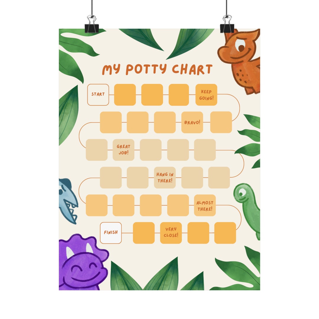 Dino Potty Chart Potty Training Poster 10 X 13 - Etsy