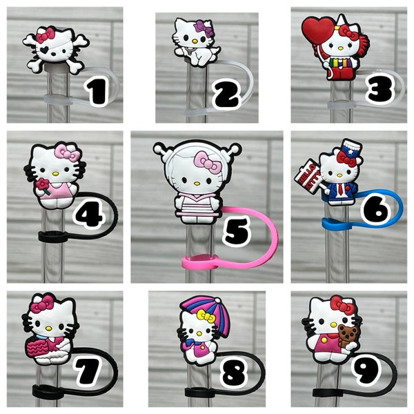Hello Kittys Straw Toppers - Etsy