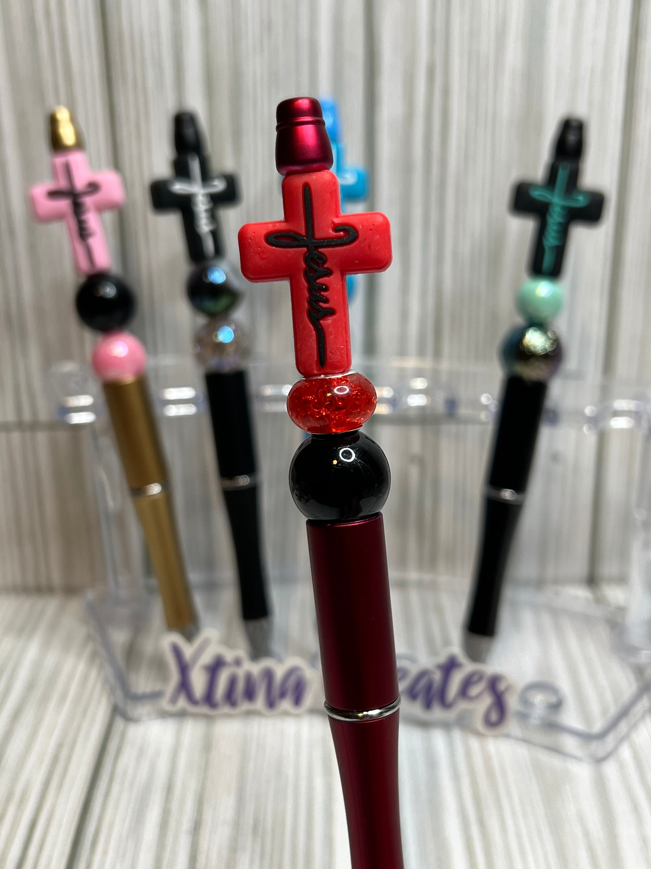Beaded Cross Jesus Pen Beaded Pen Jesus Cross DIY - Etsy