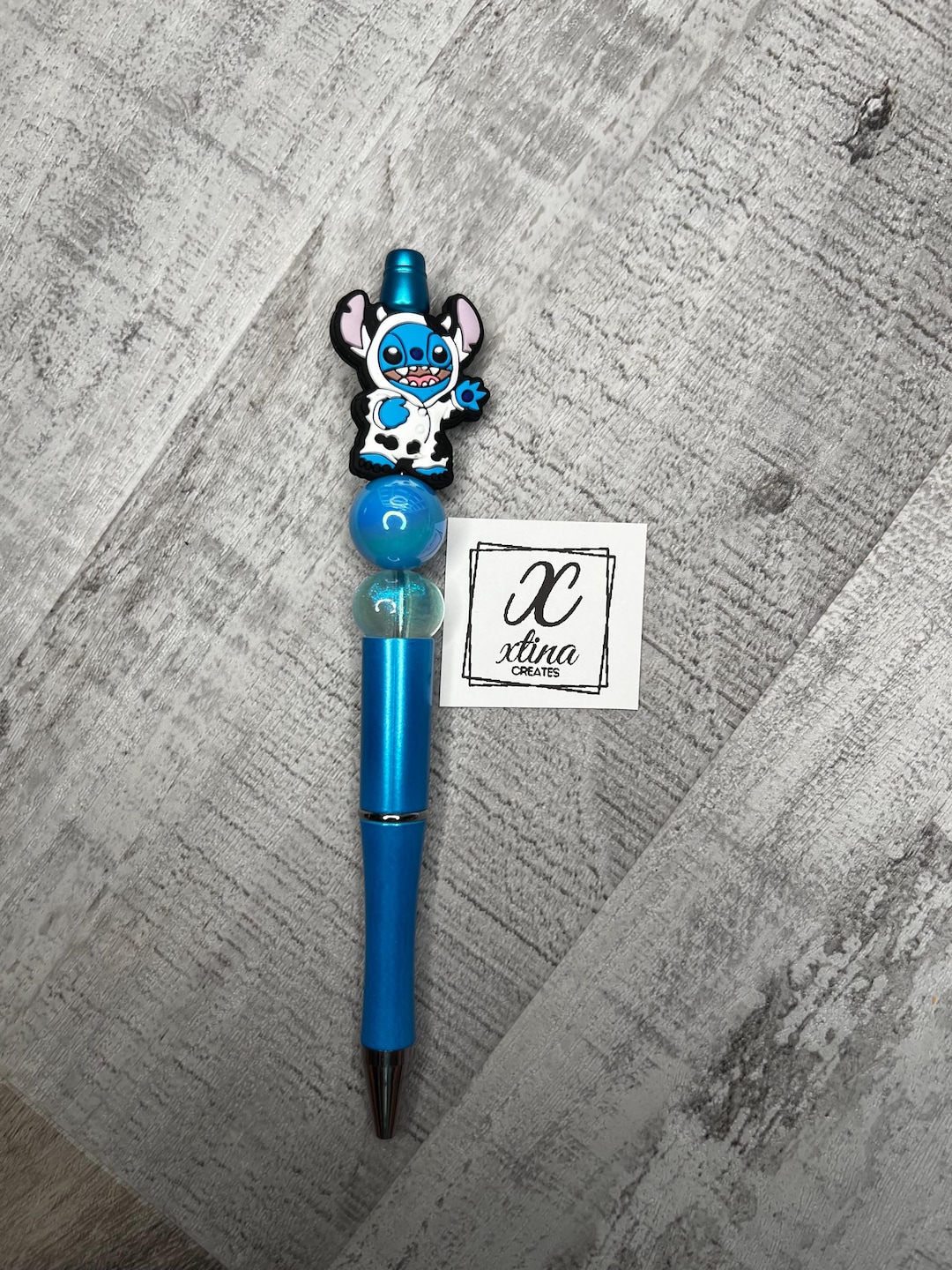 Beaded Blue Alien Pen | S T I T C H - Etsy