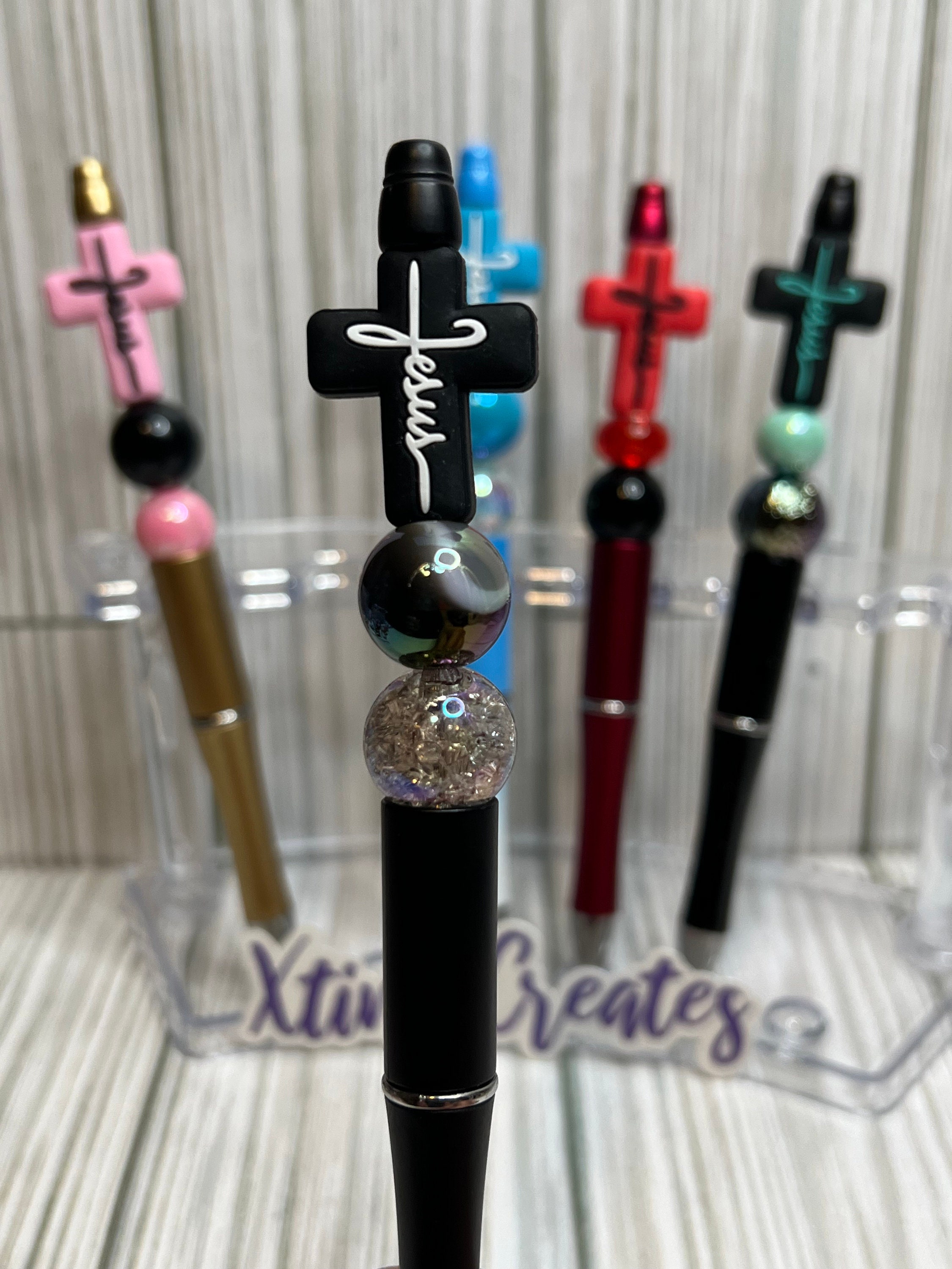 Beaded Cross Jesus Pen Beaded Pen Jesus Cross DIY - Etsy