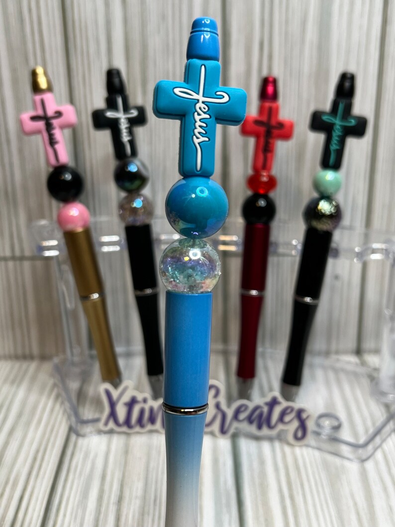 Beaded Cross Jesus Pen Beaded Pen Jesus Cross DIY - Etsy