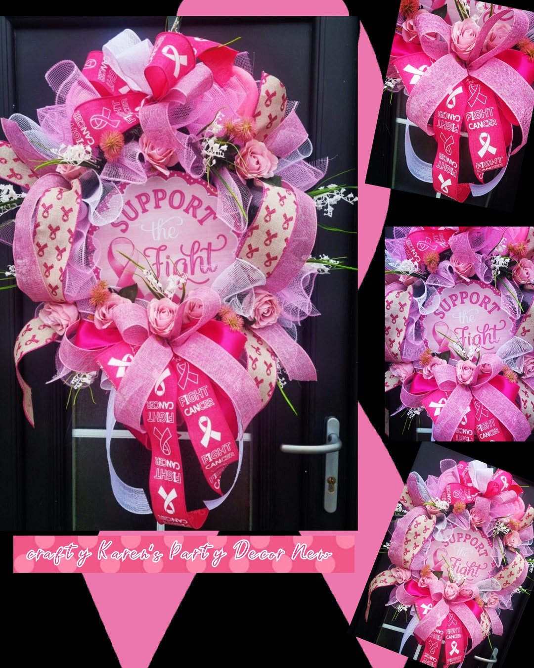 Cancer Wreath . Fight Cancer . Cancer Decor - Etsy