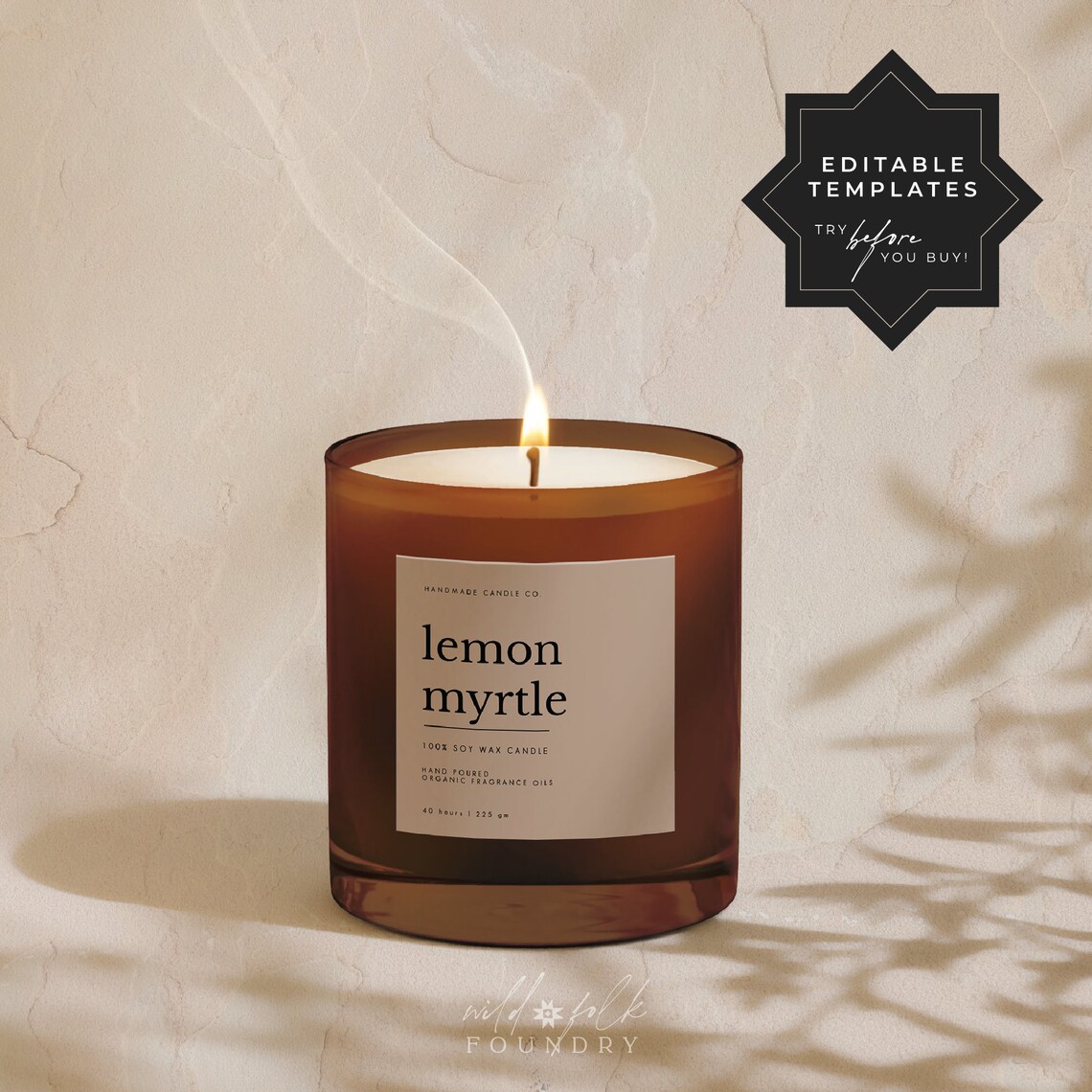 Minimalist Candle Label Template, Editable Corjl Template, 4 Sizes ...