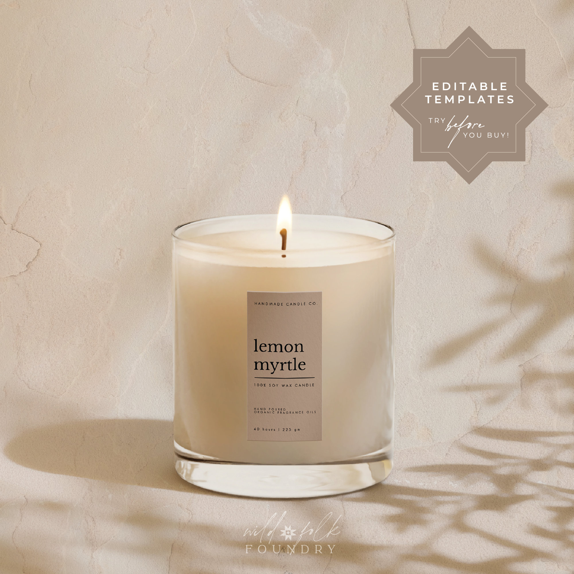 Minimalist Candle Label Template, Editable Corjl Template, 4 Sizes ...