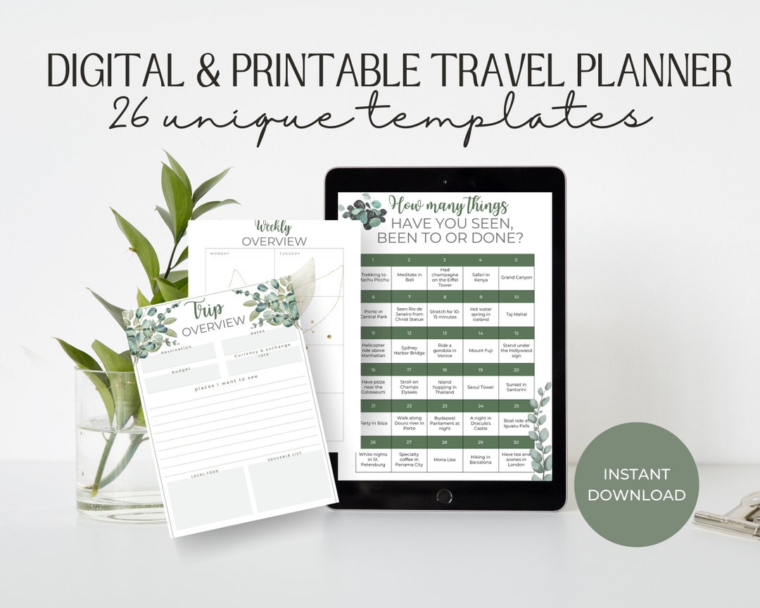 The Wanderlust Planner: Hyperlinked Digital and Printable Travel ...