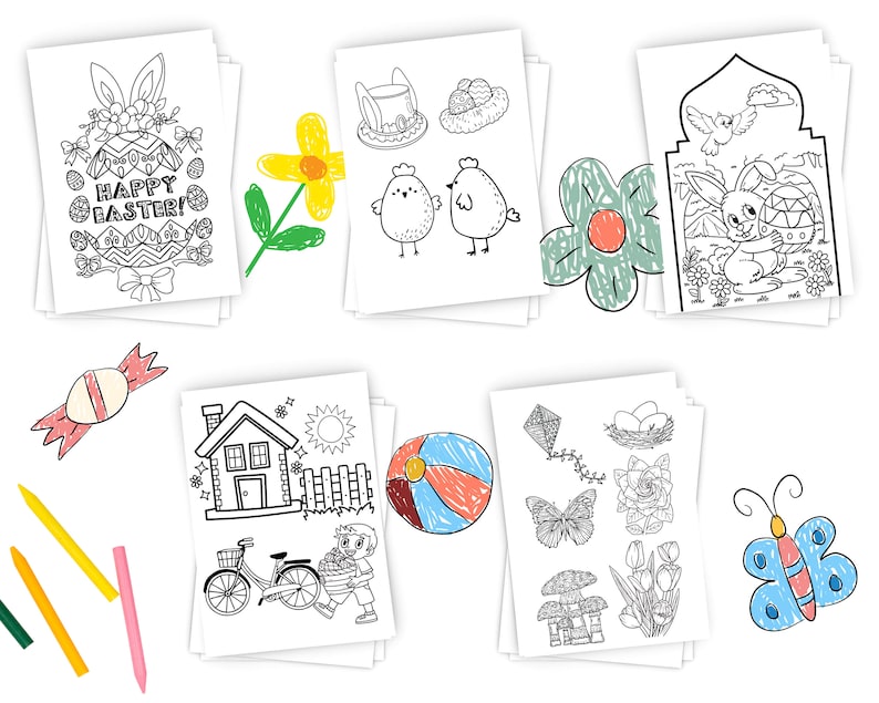 Easter Coloring Pages for Kids - Bunny, Eggs, and Baskets Included! Get ...