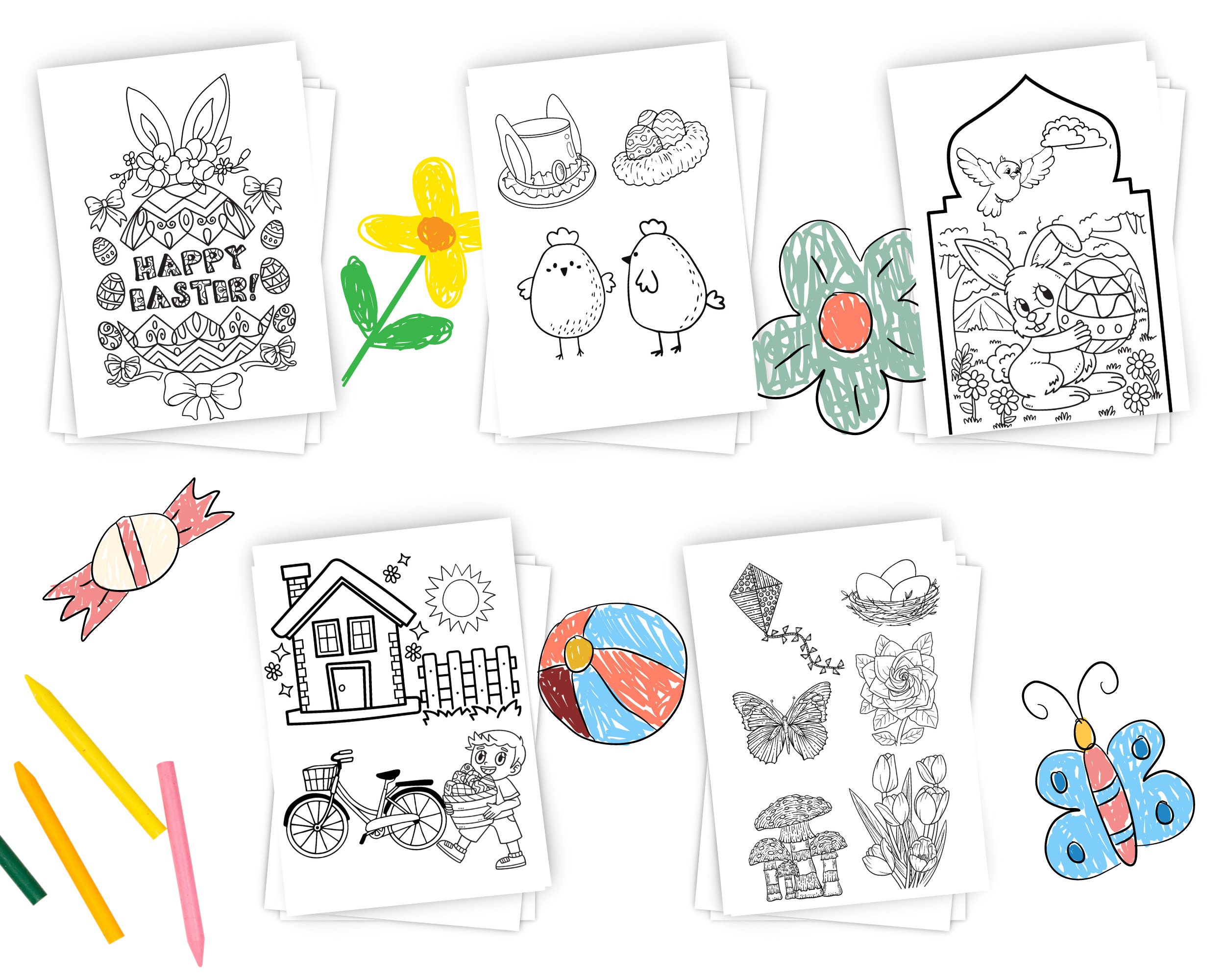 Easter Coloring Pages for Kids - Bunny, Eggs, and Baskets Included! Get ...