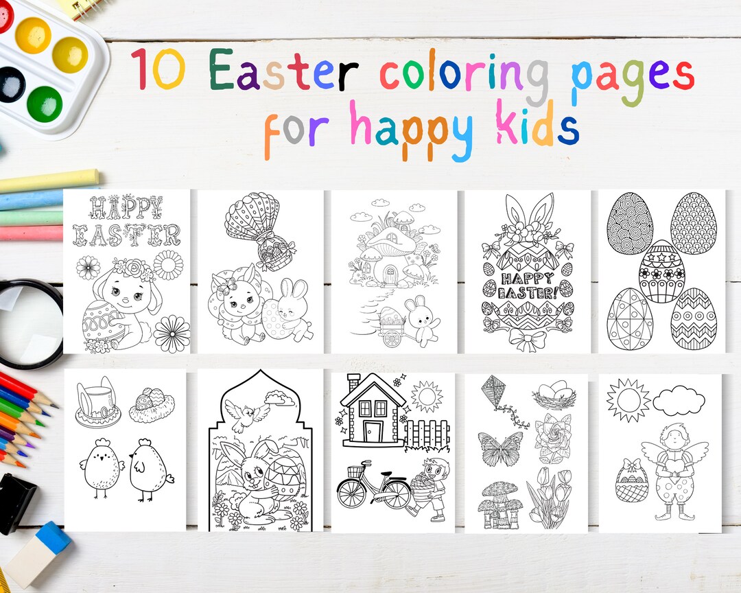 Easter Coloring Pages for Kids - Bunny, Eggs, and Baskets Included! Get ...