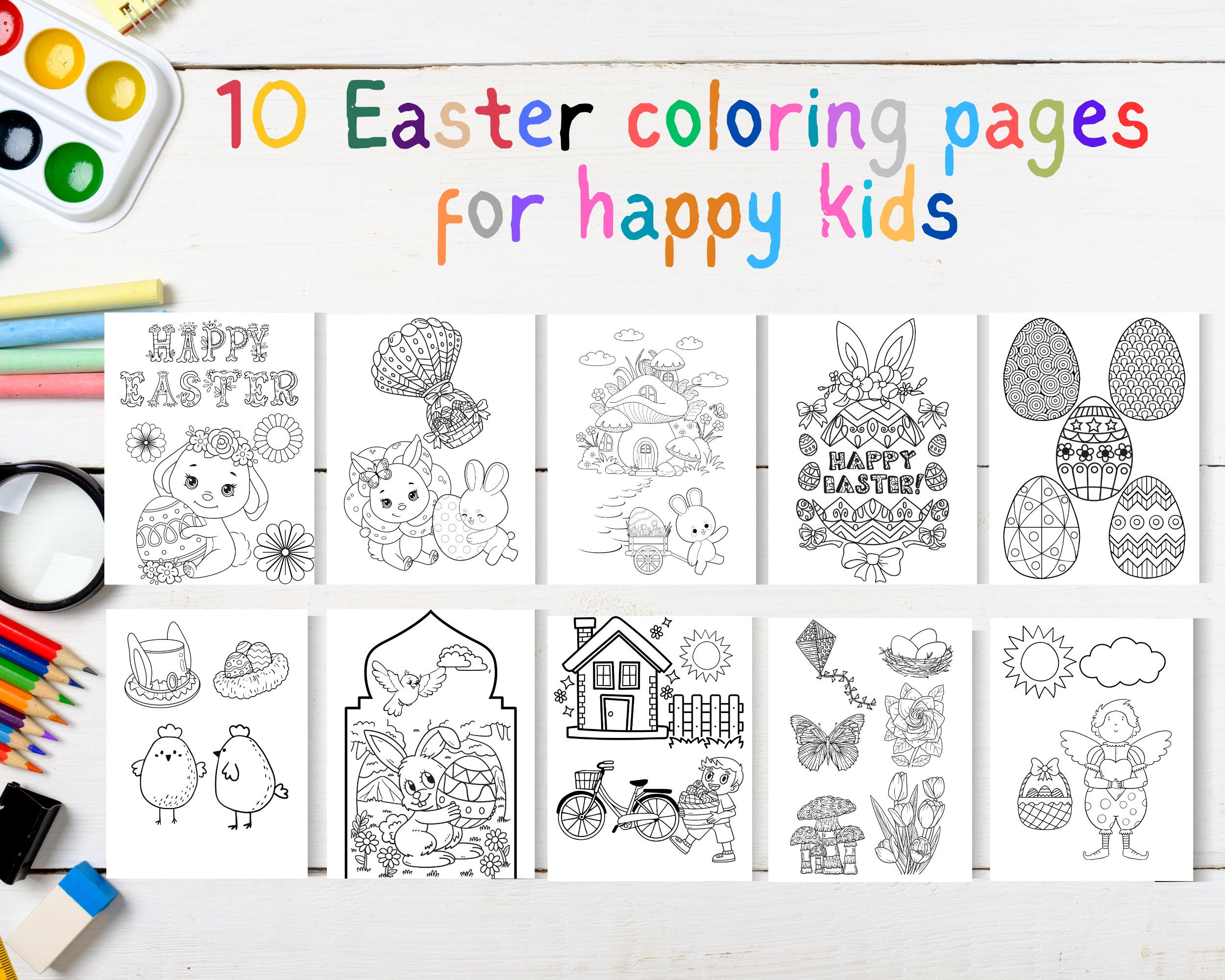 Easter Coloring Pages for Kids - Bunny, Eggs, and Baskets Included! Get ...