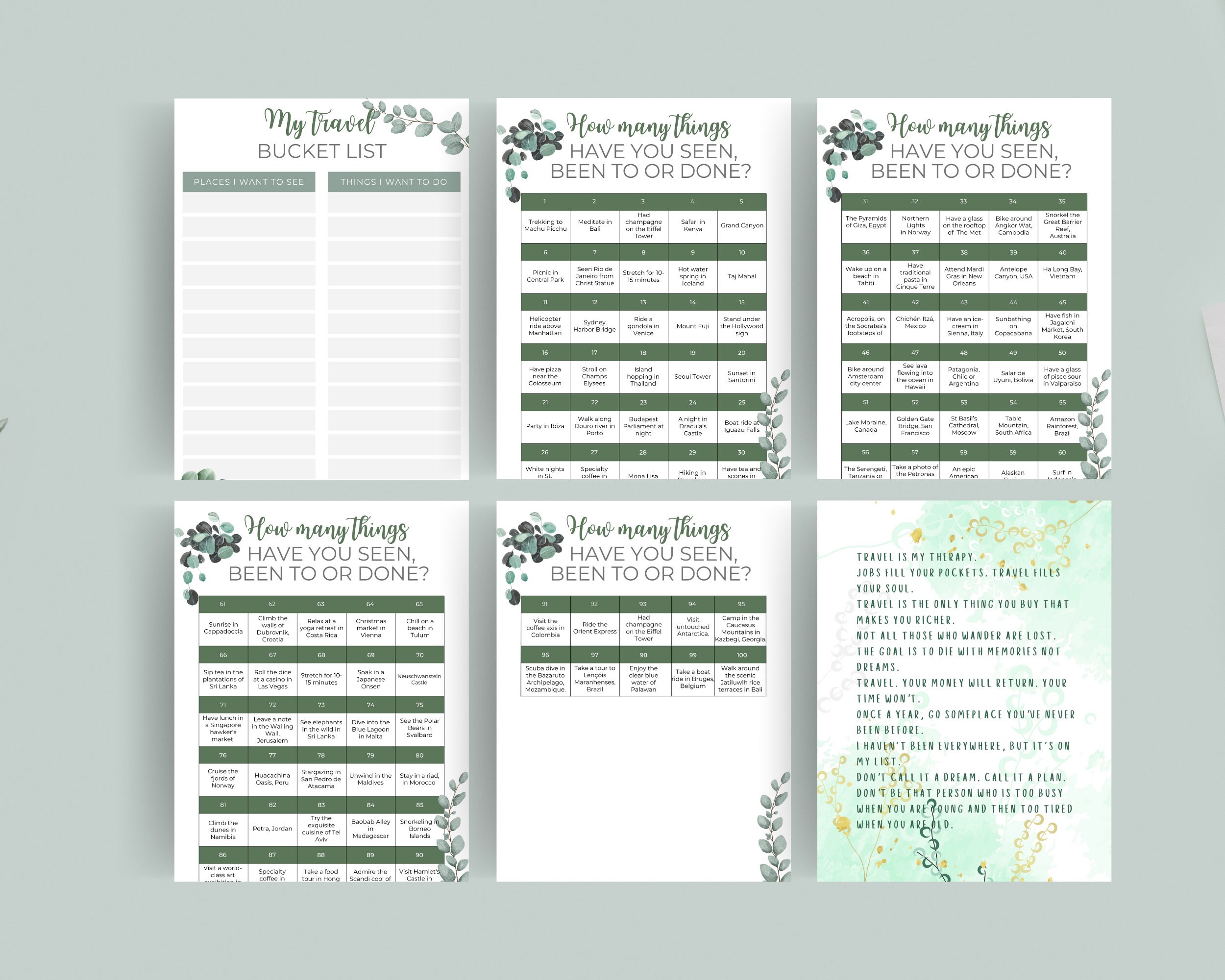100 Places to See in a Lifetime - Printable Travel Bucket List. How ...
