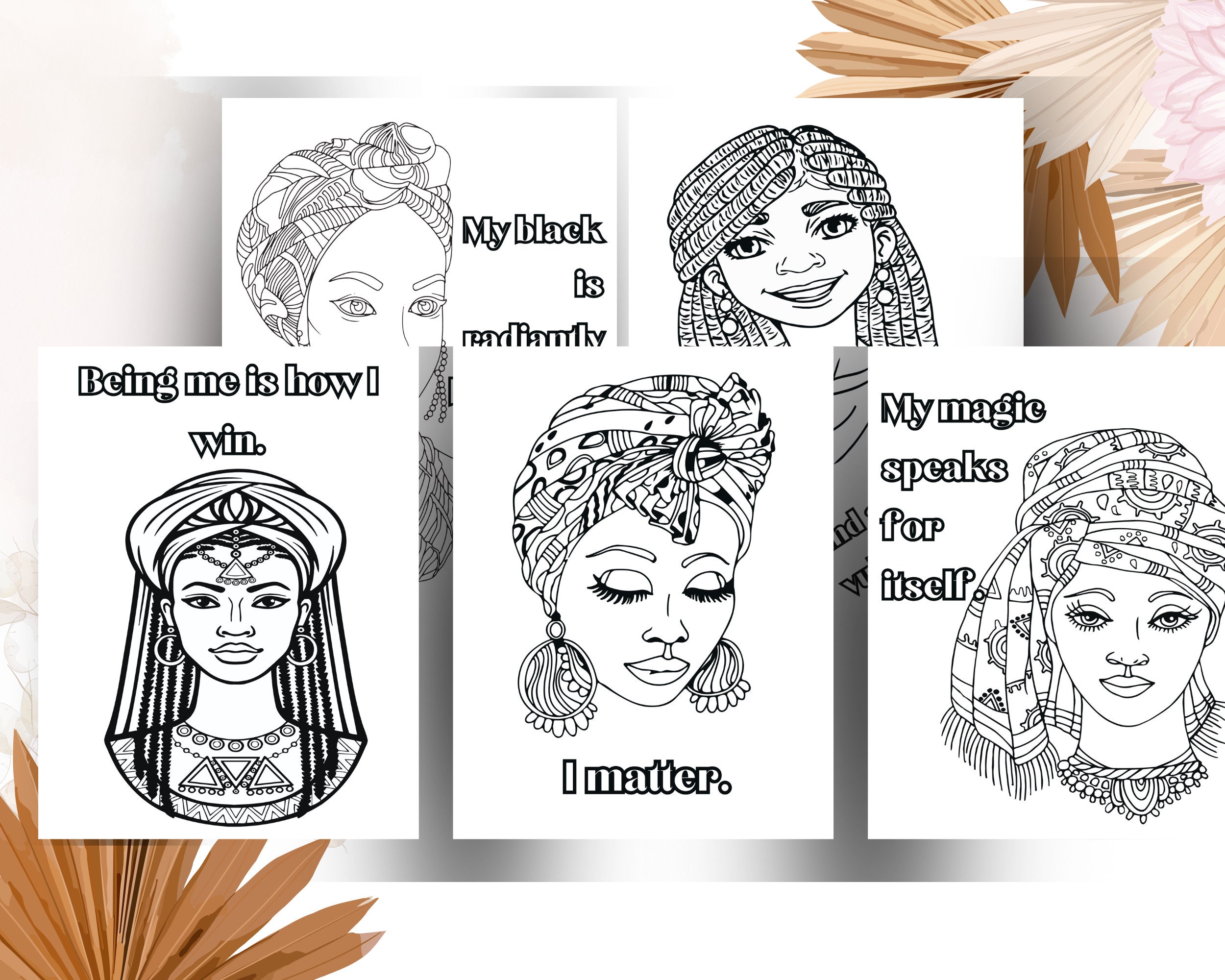 Queens of Color: Coloring Pages Featuring Beautiful Black Women and ...