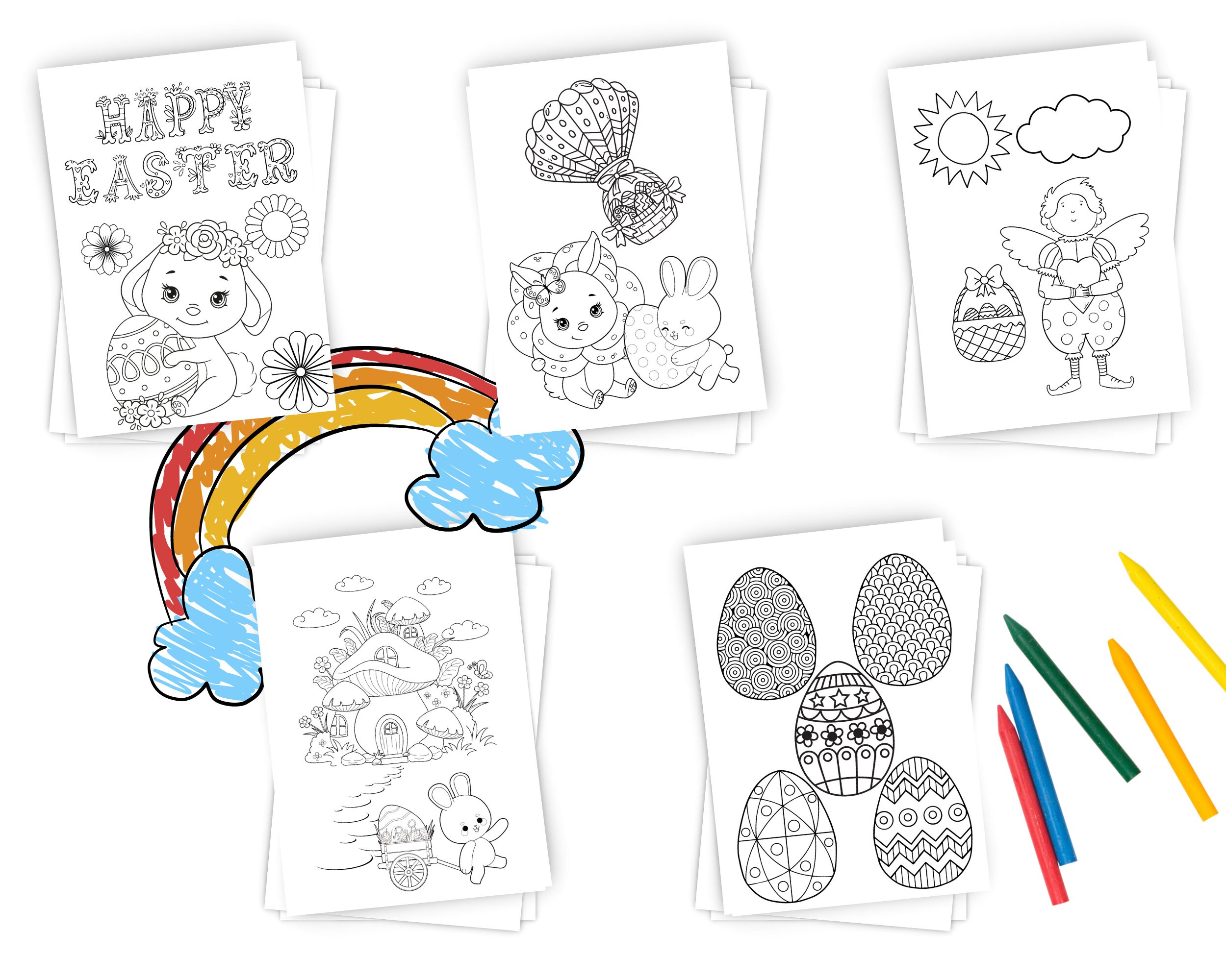 Easter Coloring Pages for Kids - Bunny, Eggs, and Baskets Included! Get ...