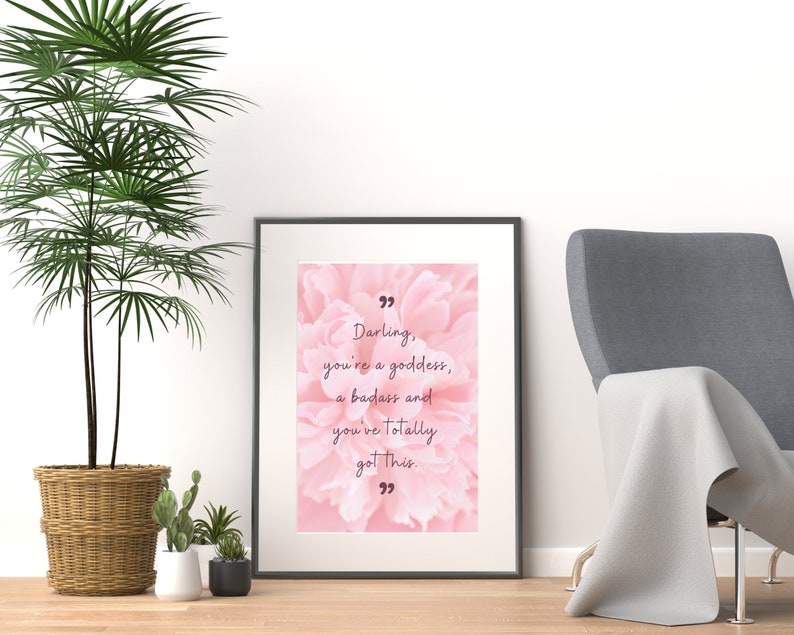 Darling You're a Goddess Motivational Wall Art for Women. Printable ...
