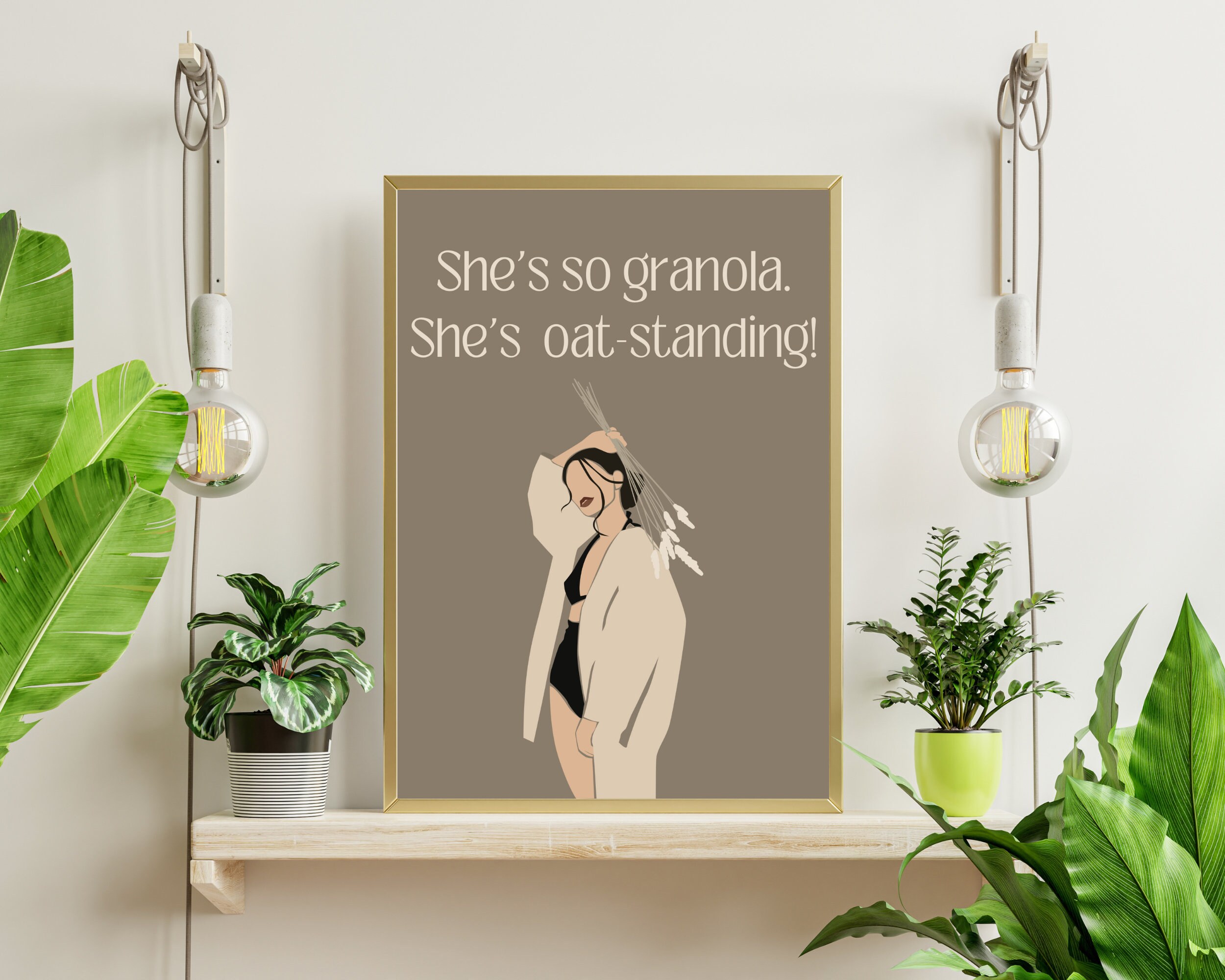 Granola Girl Silhouette Printable Poster. Granola Girl Aesthetic ...