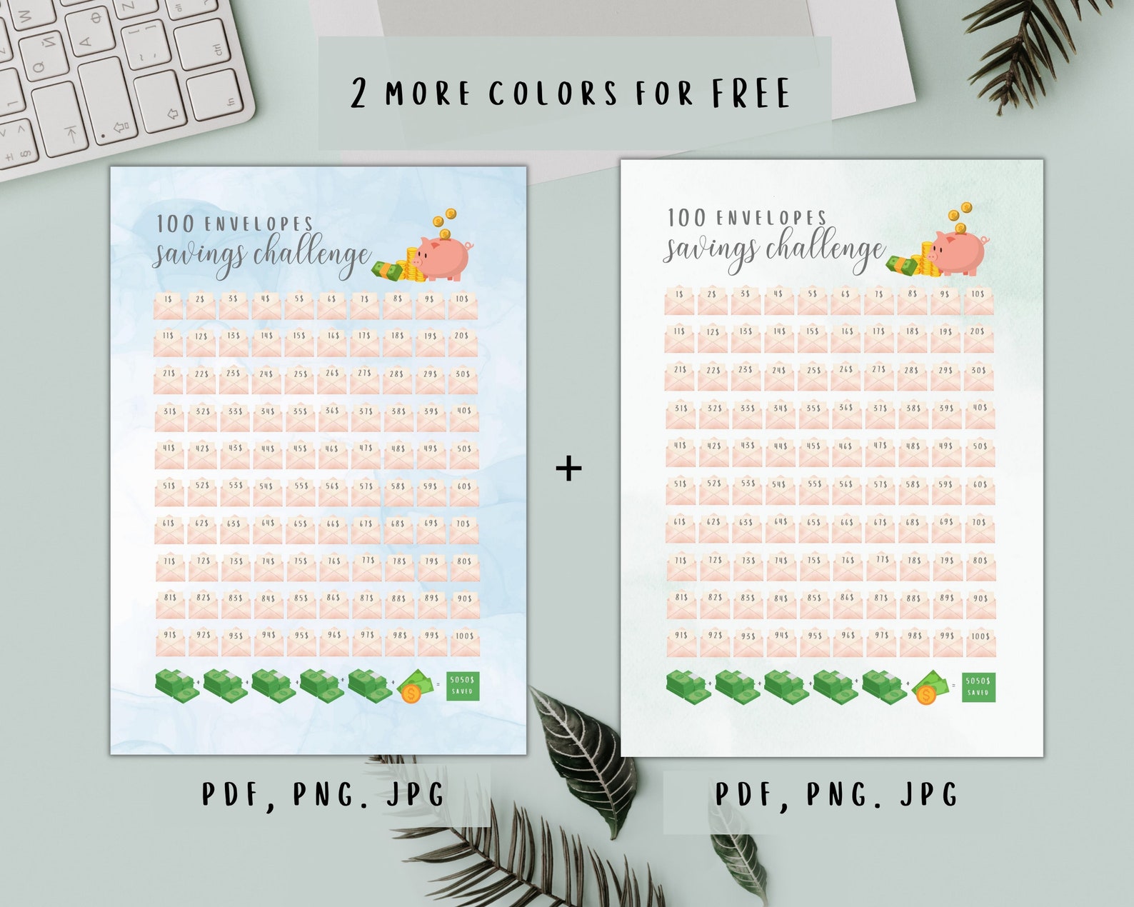 100 Envelope Challenge Printable Tracker. Money Saving Challenge. Save ...