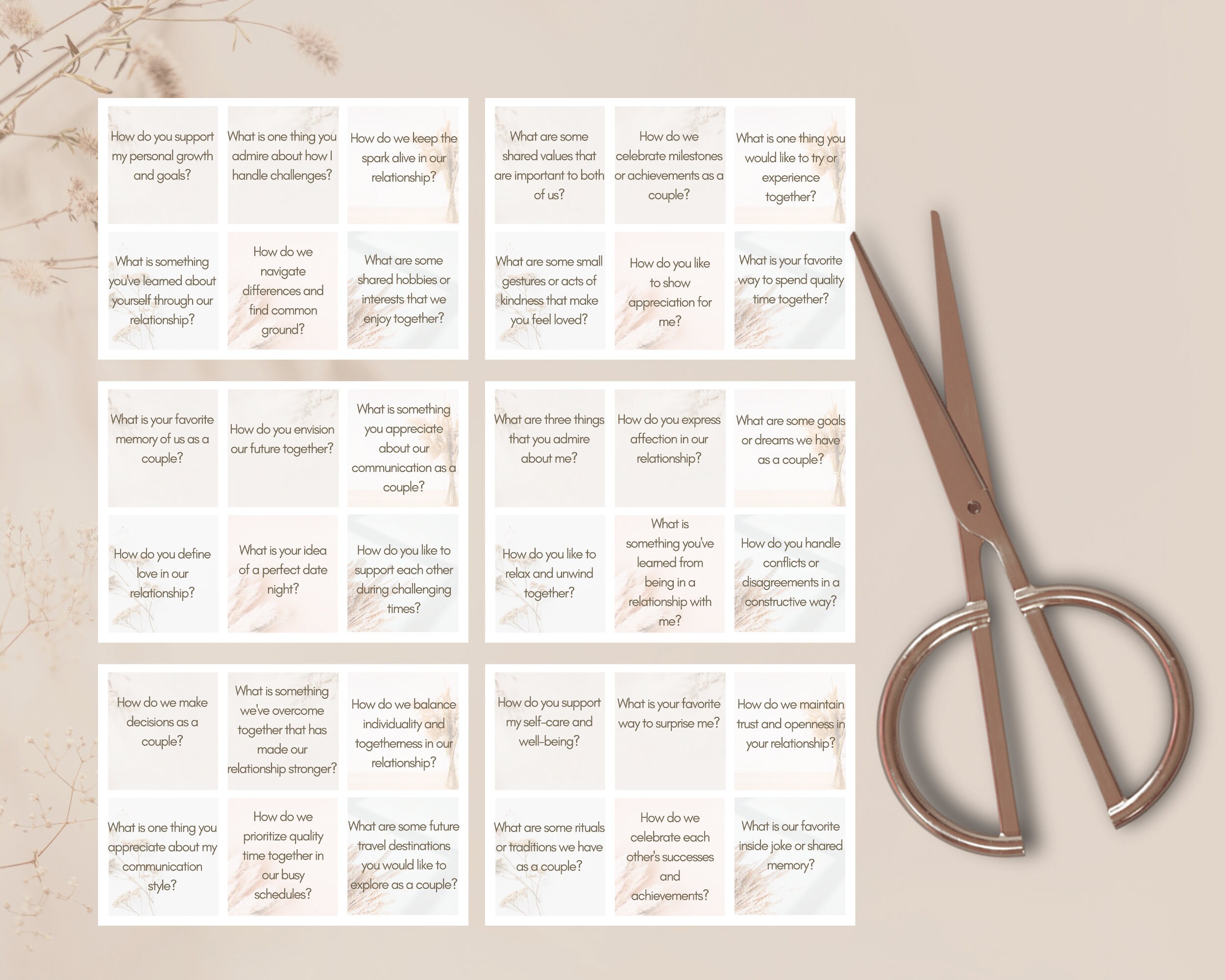 48 Couple Questions Printable Cards: Spark Meaningful Conversations and ...