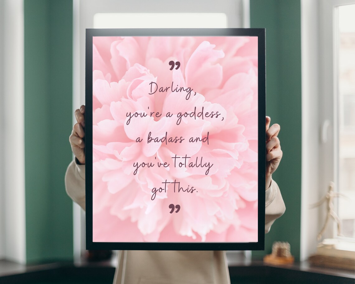 Darling You're a Goddess Motivational Wall Art for Women. Printable ...