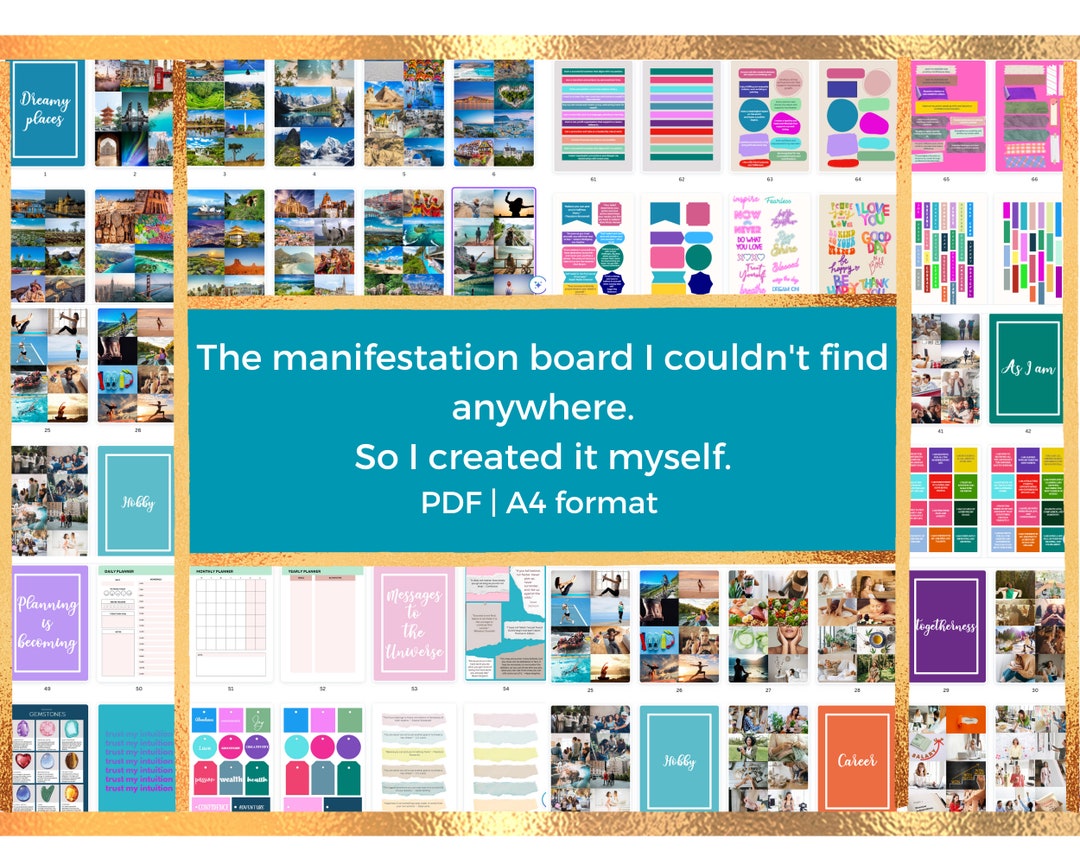 Vibrant Manifestation Board. Manifest Your Dreams Into Reality With ...