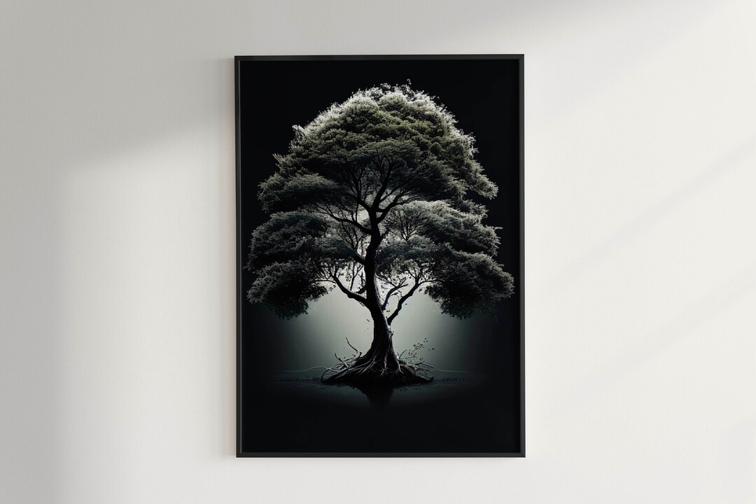 Dark Tree Wall Poster, Digital Art, Digital Print Wall Art - Etsy