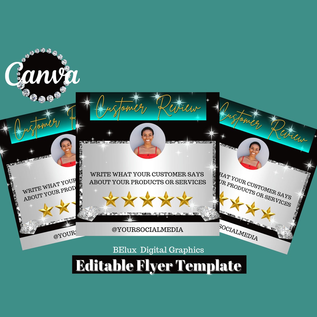Editable Customer Review Flyer, Canva Editable Template, Business Flyer ...