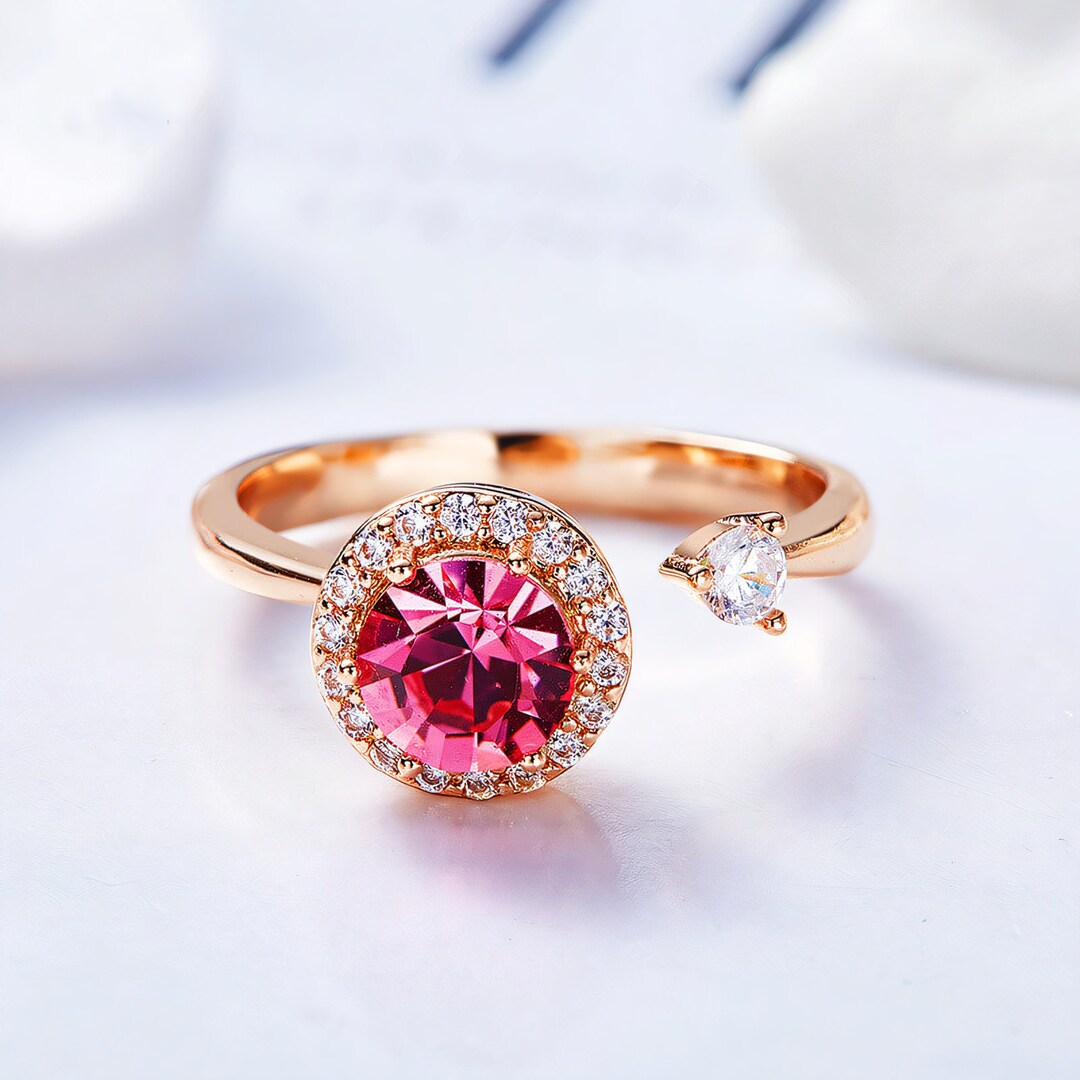 Adjustable Gem Spinner Ring Fidget Gemstones Wellness Mindulness Ring ...