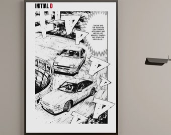 Initial D Anime Poster Print Wall Decor, Takumi Fujiwara Manga Art Wall ...
