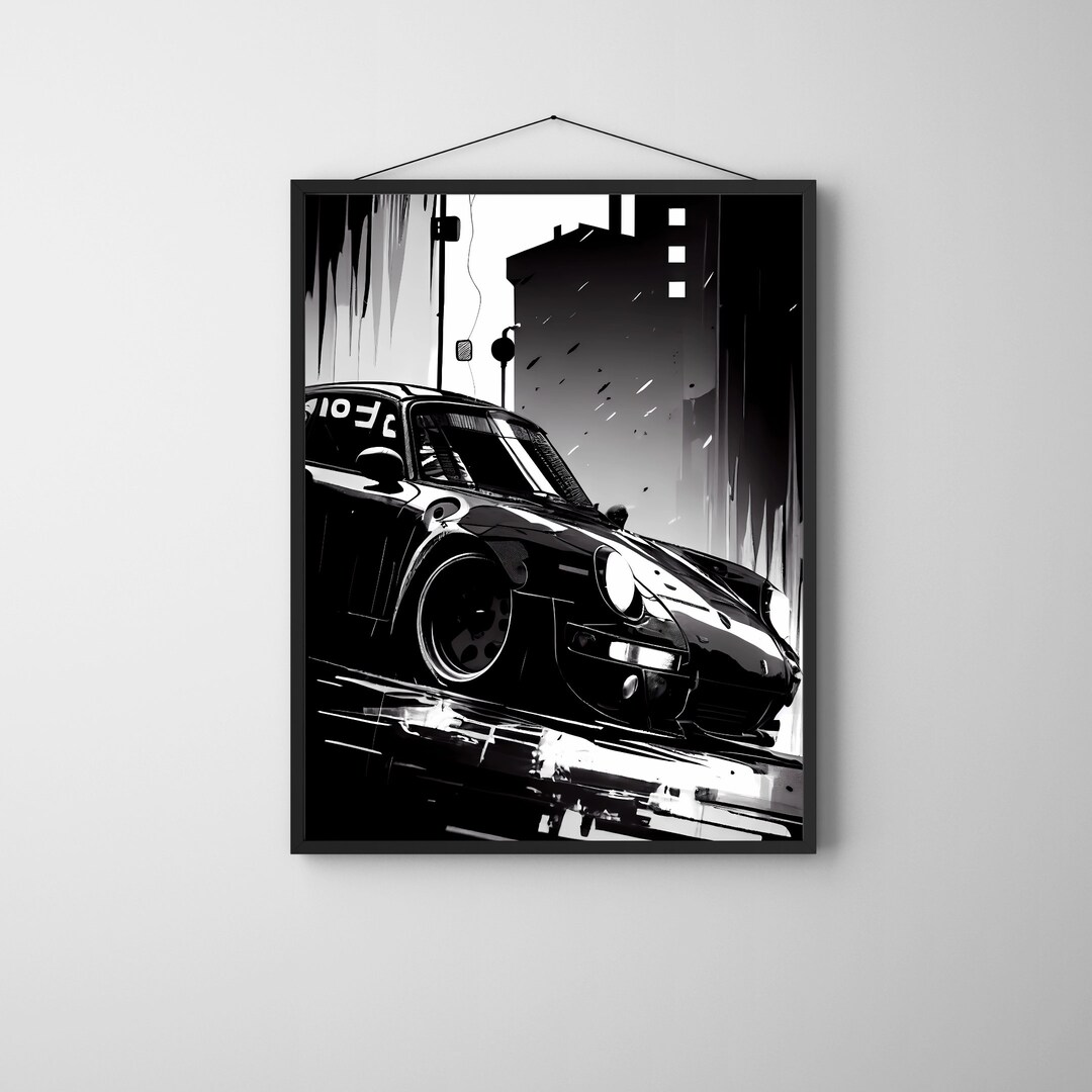 RWB Porsche Poster in Manga Art Style | Rauh Welt Begriff | Anime Style ...