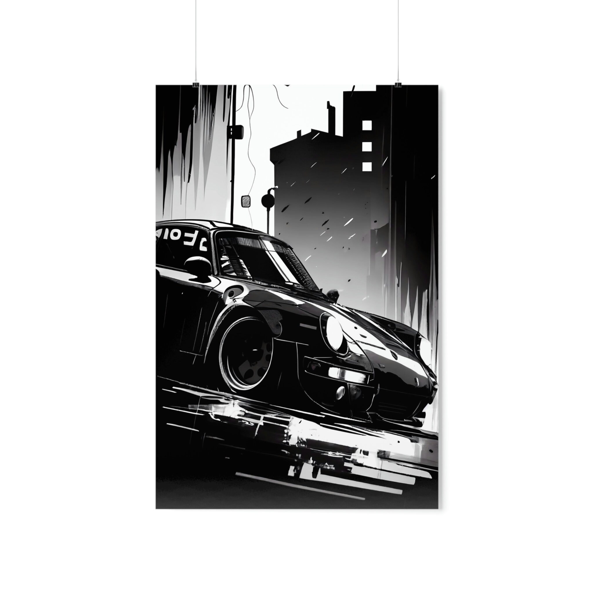 RWB Porsche Poster in Manga Art Style Rauh Welt Begriff Anime Style Car ...