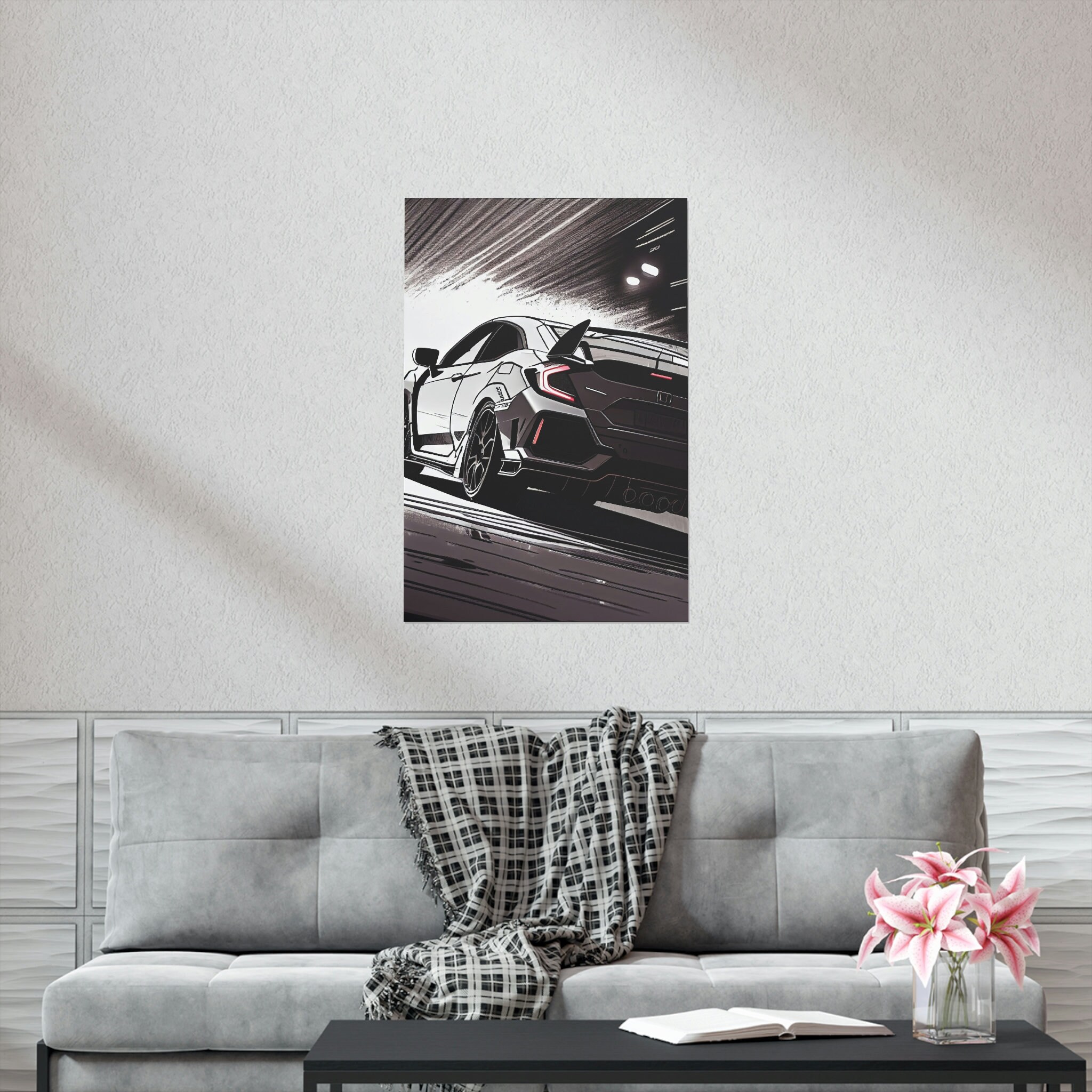 Honda FK8 Civic Type R Manga Style Poster | Initial D Style Poster ...