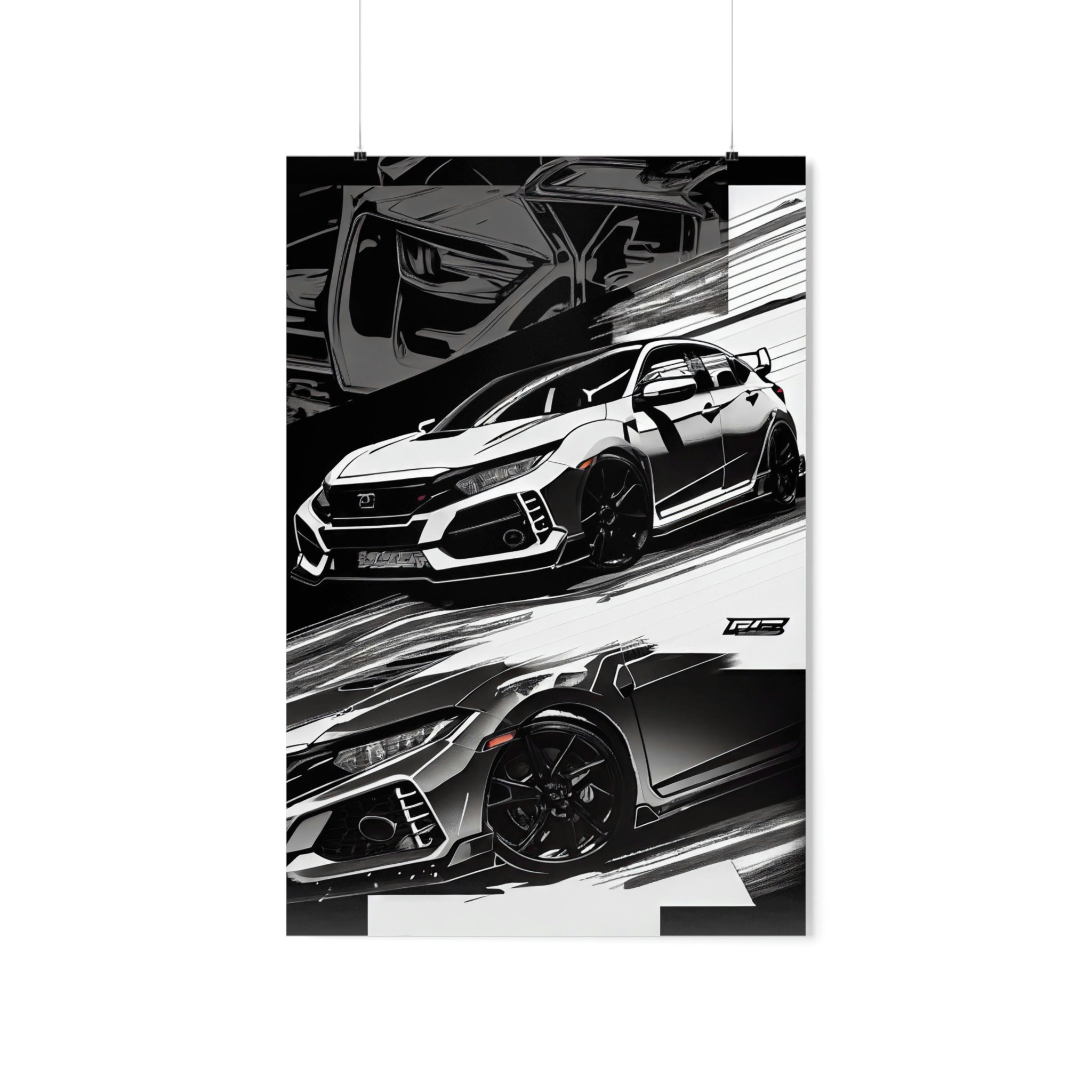 Honda FK8 Civic Type R Manga Style Poster | Initial D Style Poster ...