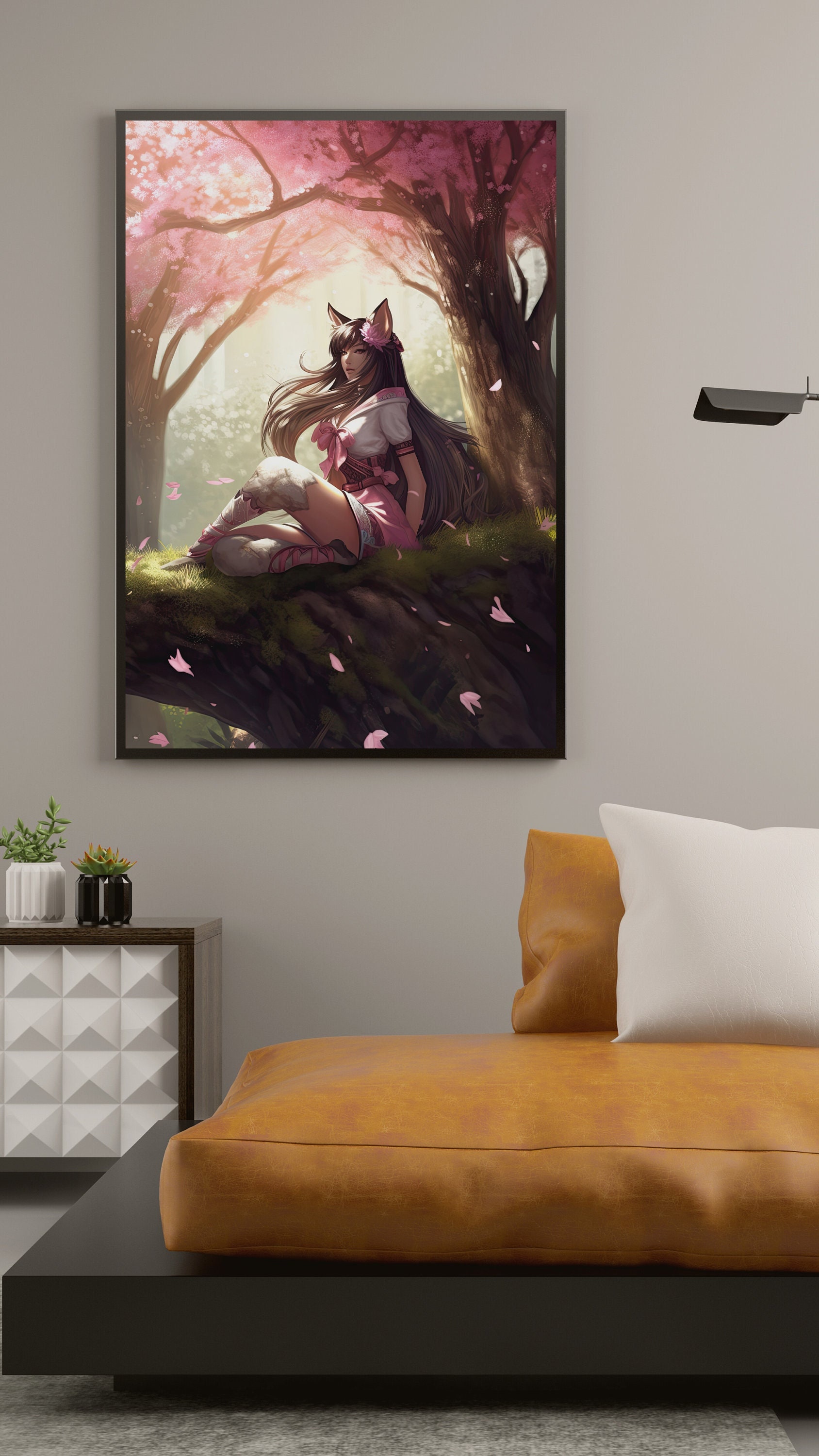 Anime Kitsune Girl League of Legends Ahri Poster - Etsy