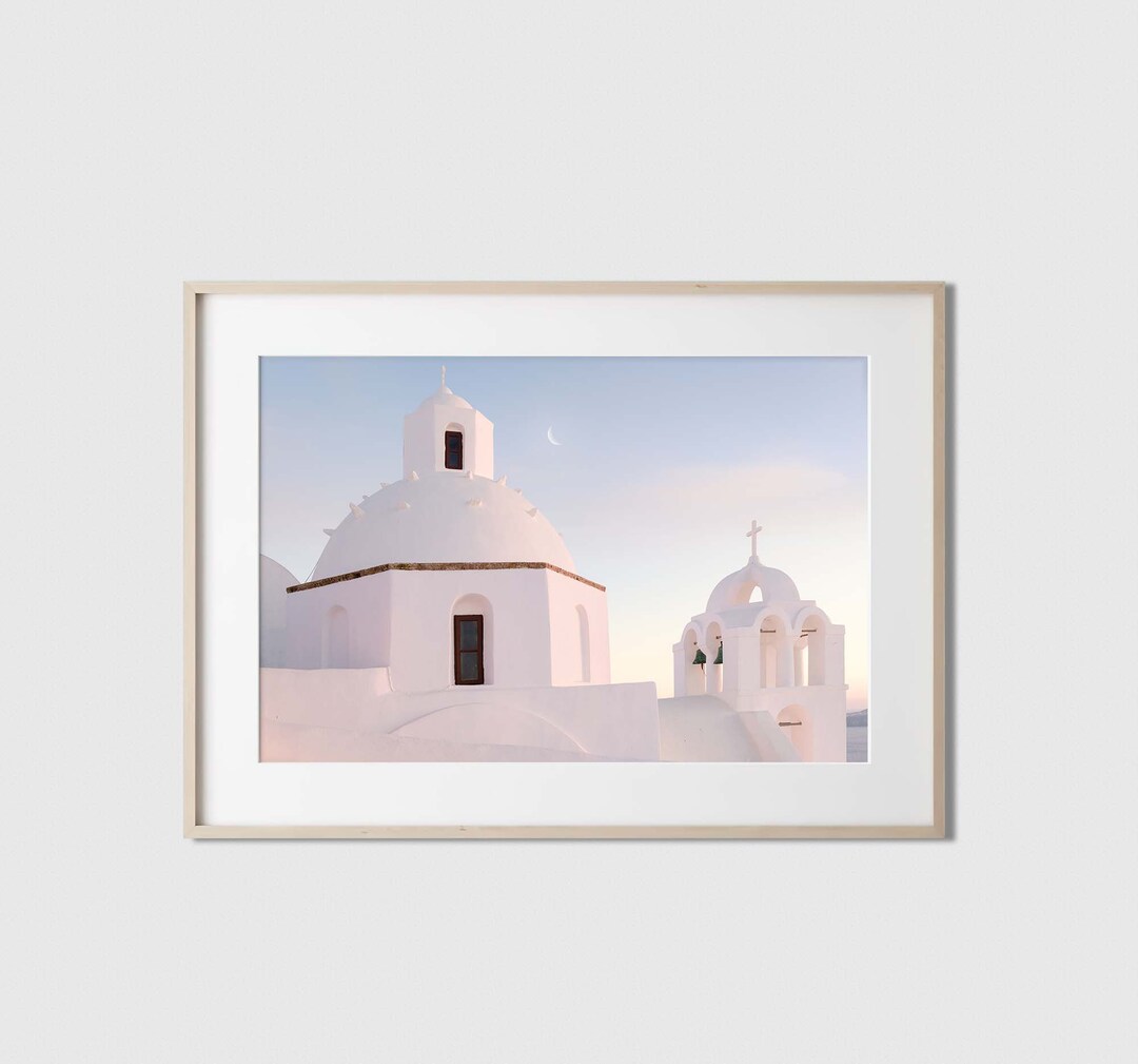 Santorini Dome Print Printable Santorini Greece Neutral Vertical ...