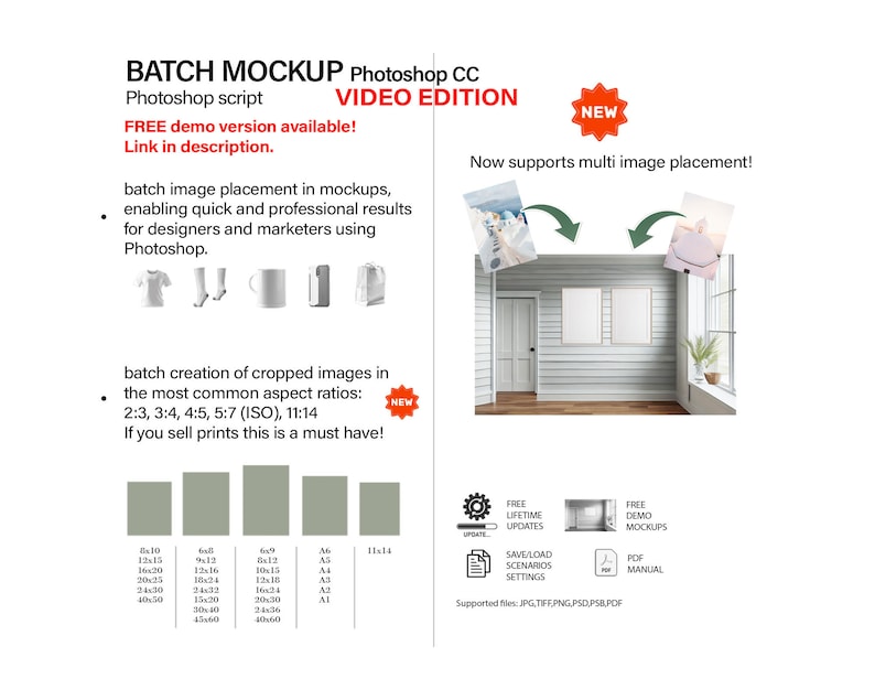 Batch Video Mockup: Photoshop Automation Script (MP4 Export) - Etsy