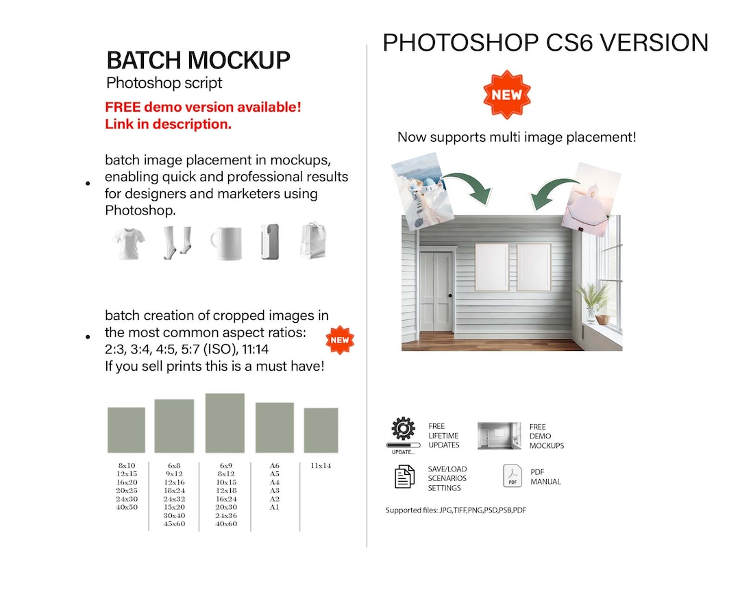 Photoshop CS6 Mockup Automation Batch Mockup Scene Photoshop Action Mockup Creator Tool Design ...