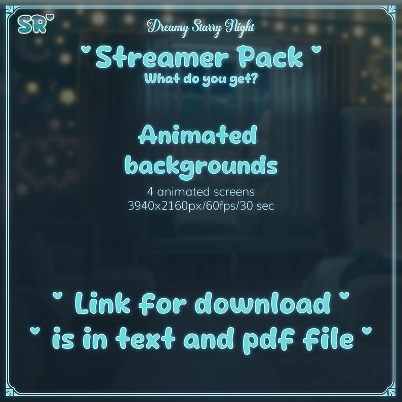 Dreamy Starry Night Animated Background Seamless Loop | Cozy Aesthetic | Youtube Vtuber Twitch ...