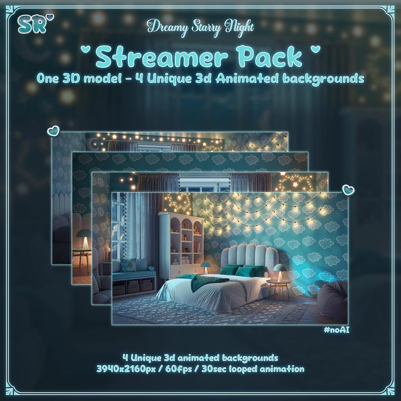 Dreamy Starry Night Animated Background Seamless Loop | Cozy Aesthetic | Youtube Vtuber Twitch ...