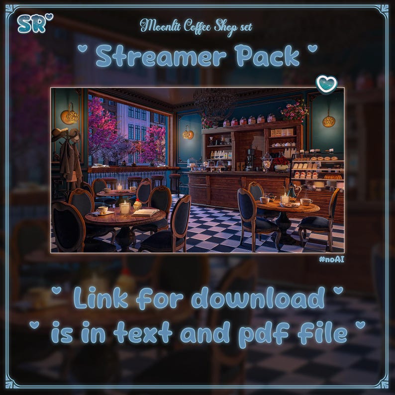 28 Twitch Panels | Moonlit Coffee Shop Stream | Vtuber Twitch Panels ...