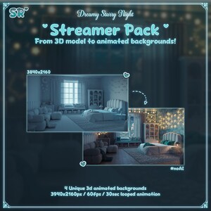 Dreamy Starry Night Animated Background Seamless Loop | Cozy Aesthetic | Youtube Vtuber Twitch ...